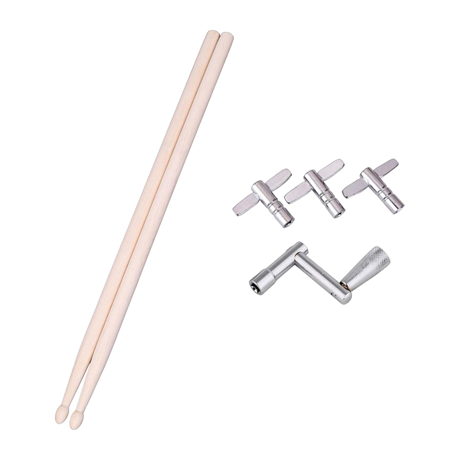 QccHieUs Wood Drumsticks and Drum Tuning Keys Cymbal Mallets for Snare ...