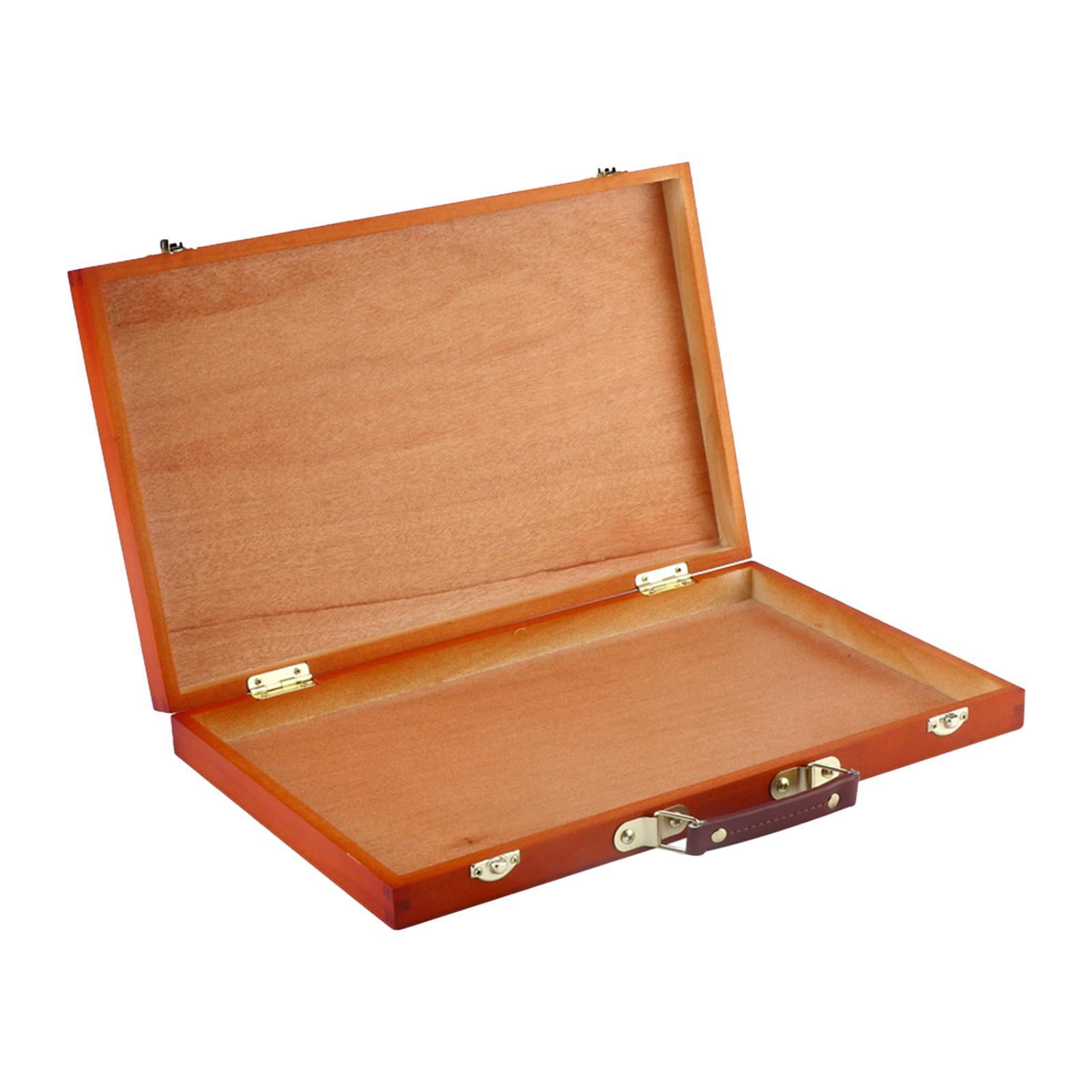 QccHieUs Wooden Painting Box Drawing Tool Case Handheld Suitcase ...