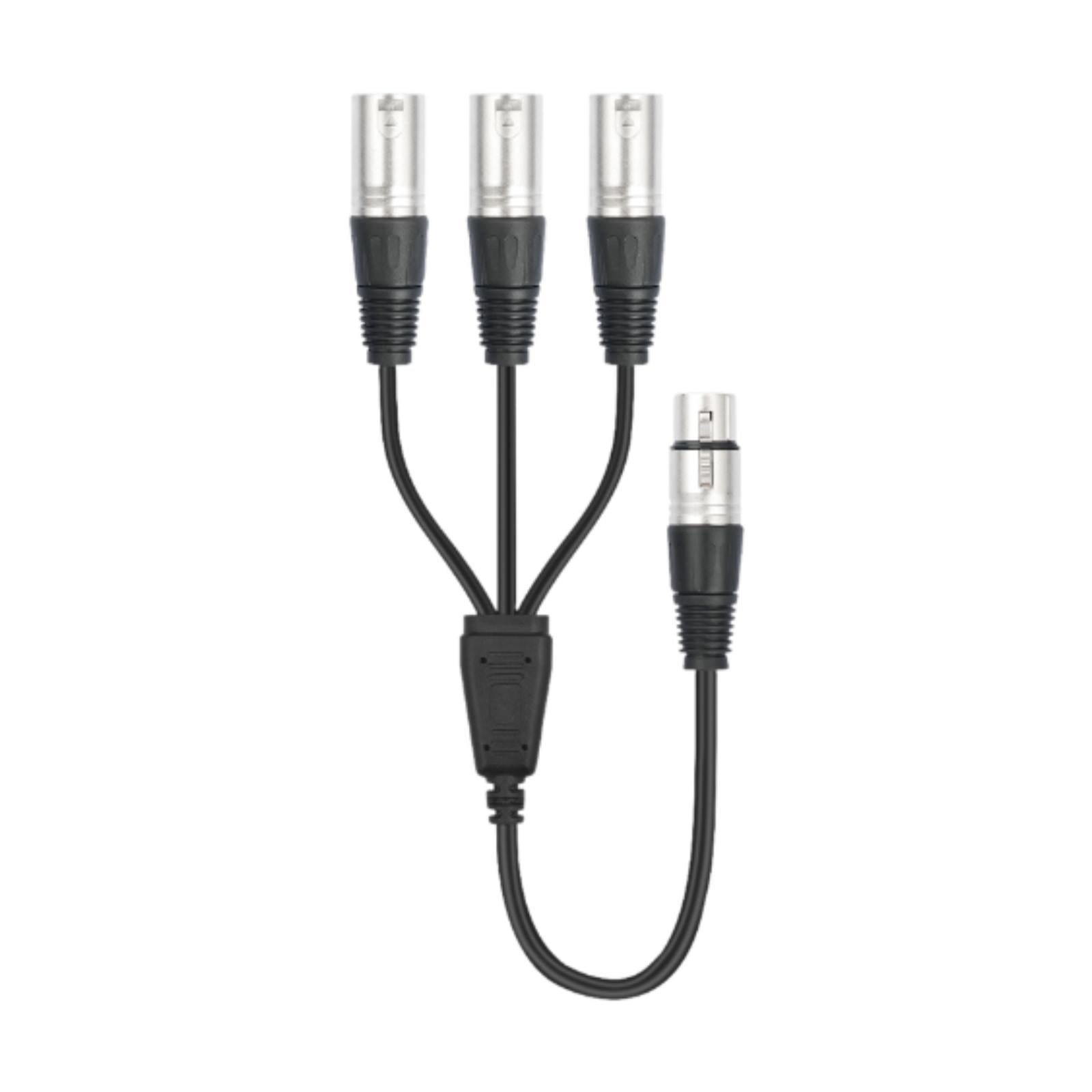 QccHieUs XLR Female to 3 XLR Male Microphone Audio Cable Mic Cord for ...