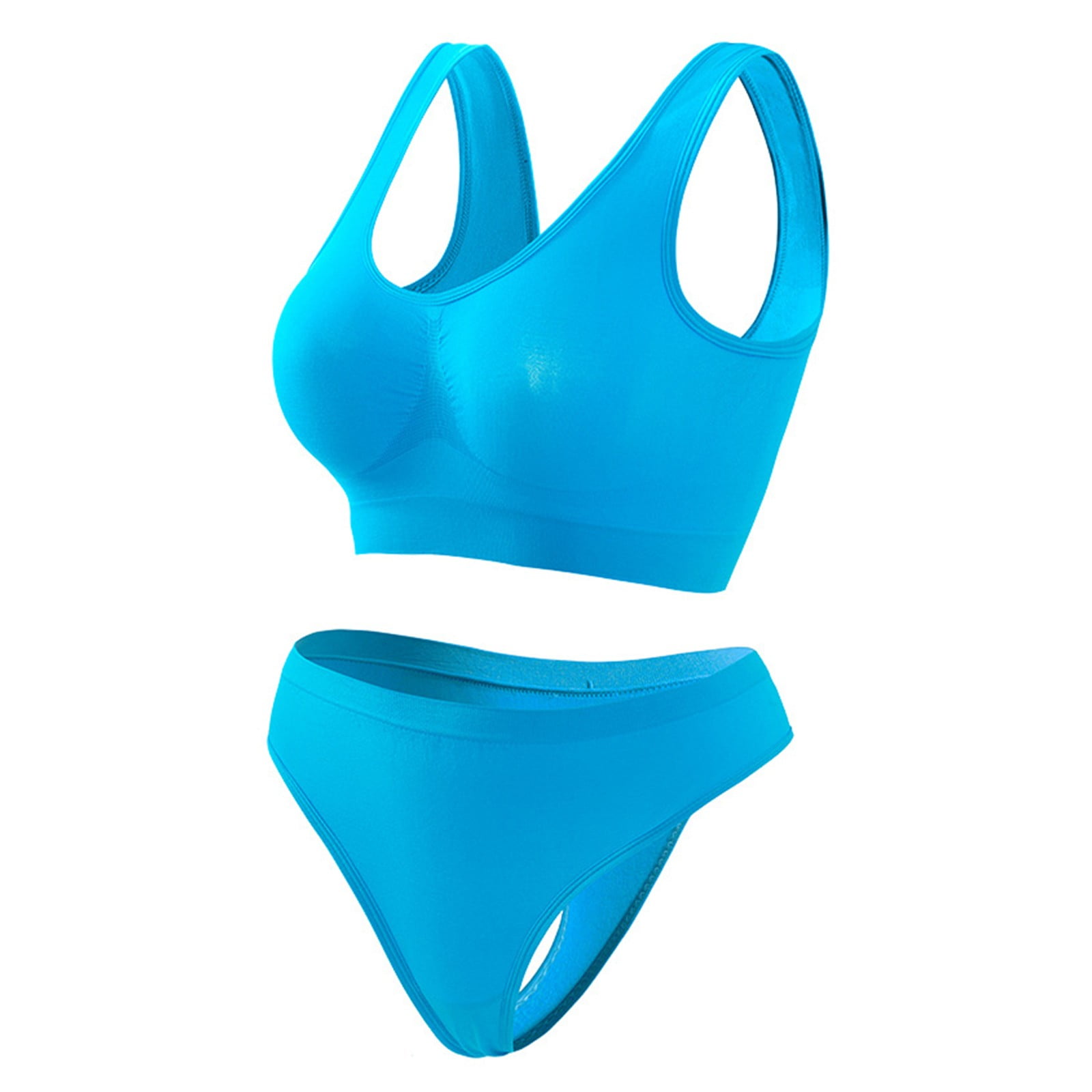 Qcmgmg 2 Piece Seamless Lingerie Set Wireless Yoga Bra and Panty Sets ...