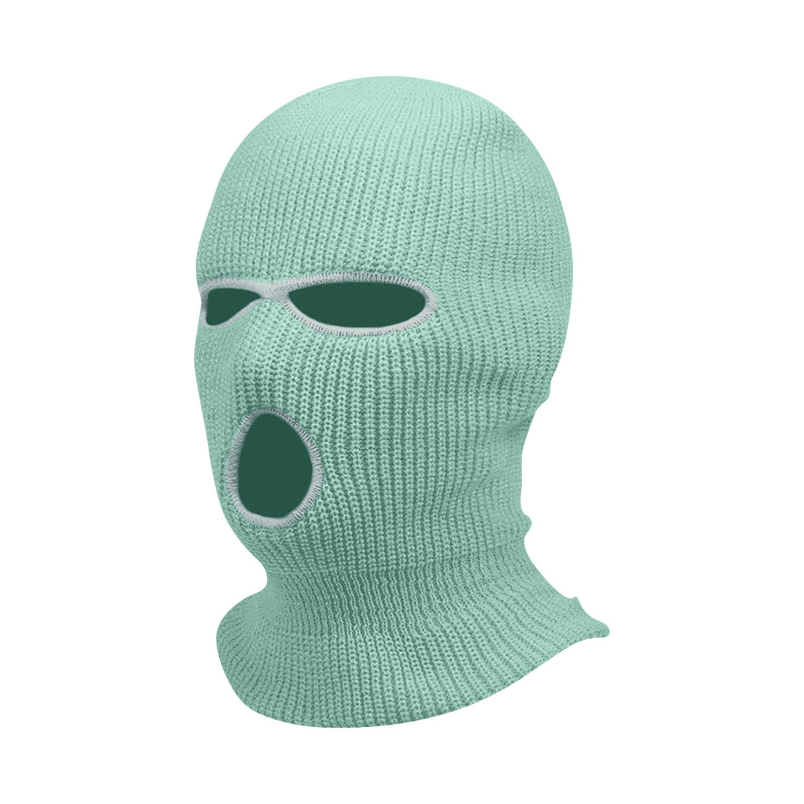 Qcmgmg 3 Hole Knitted Ski Mask Full Face for Winter Balaclava Face ...