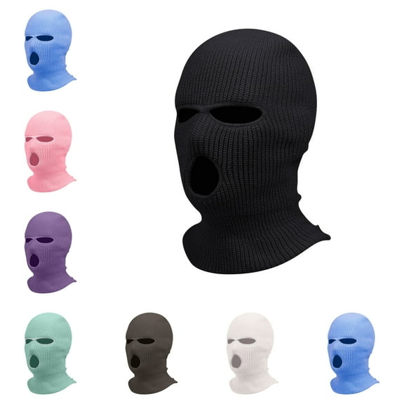 3-Hole Warm Full Face Mask Cover Ski Mask Winter Balaclava Cap Knitted ...