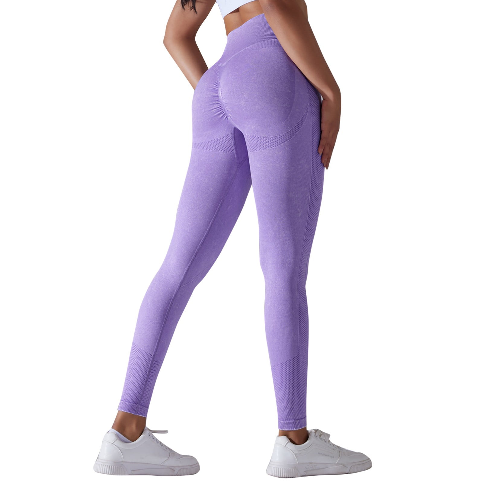 Qcmgmg High Waisted Leggings for Women Scrunch Slim Fit Seamless ...