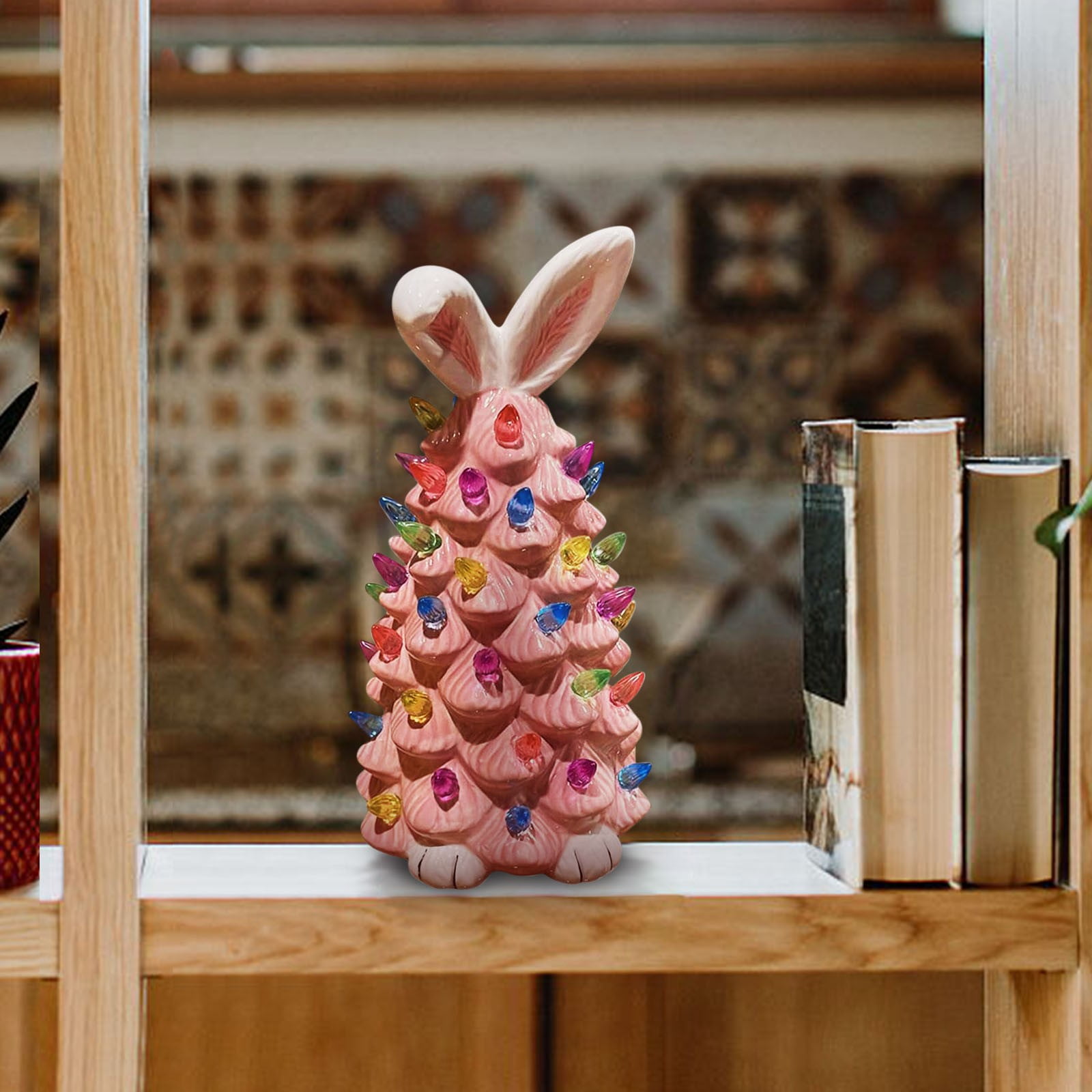 Qcmgmg Light-Up Bunny Easter Decorations for Indoor Spring Home Office ...