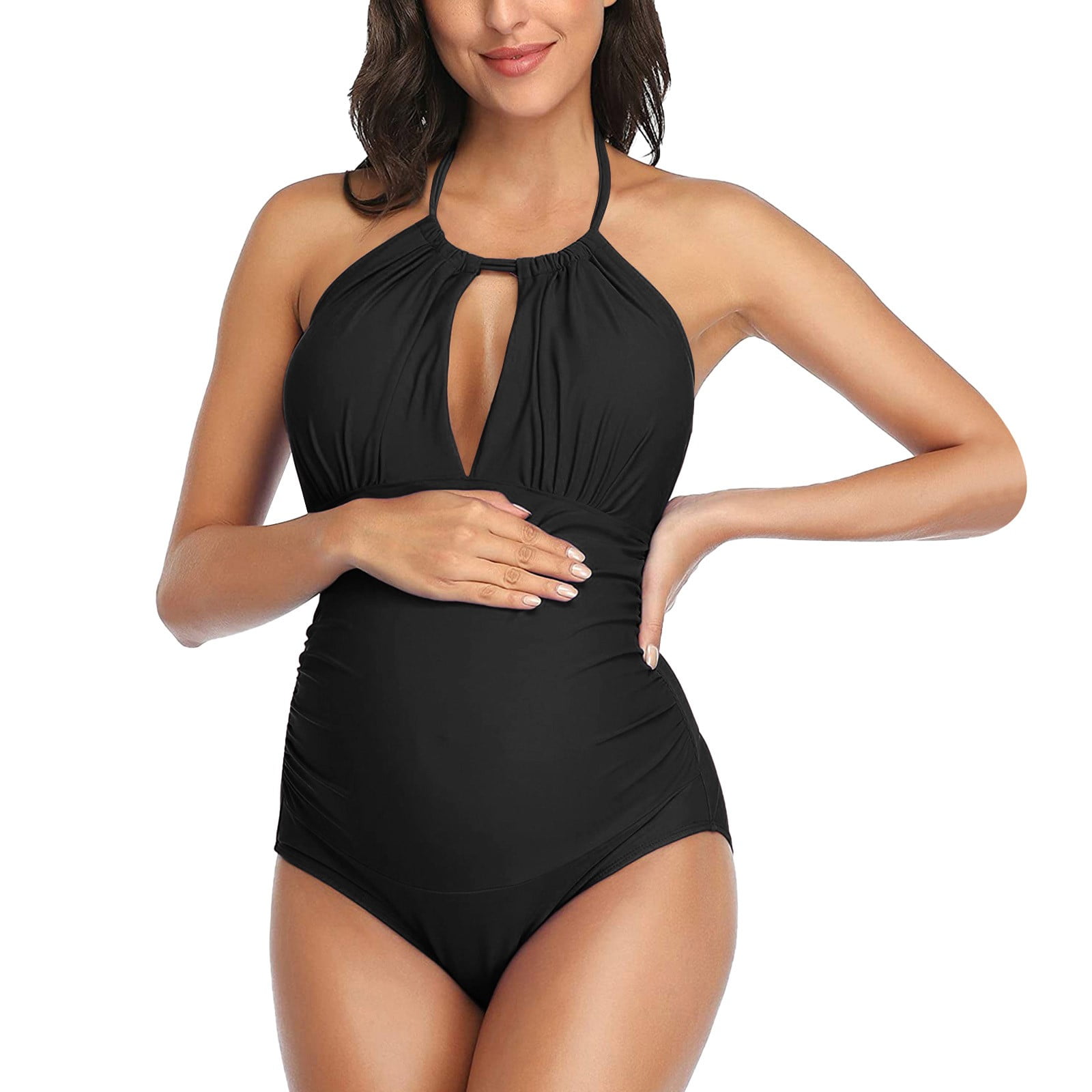 Qcmgmg Sexy One Piece Swimsuit For Women Summer Swimsuit Beach Halter