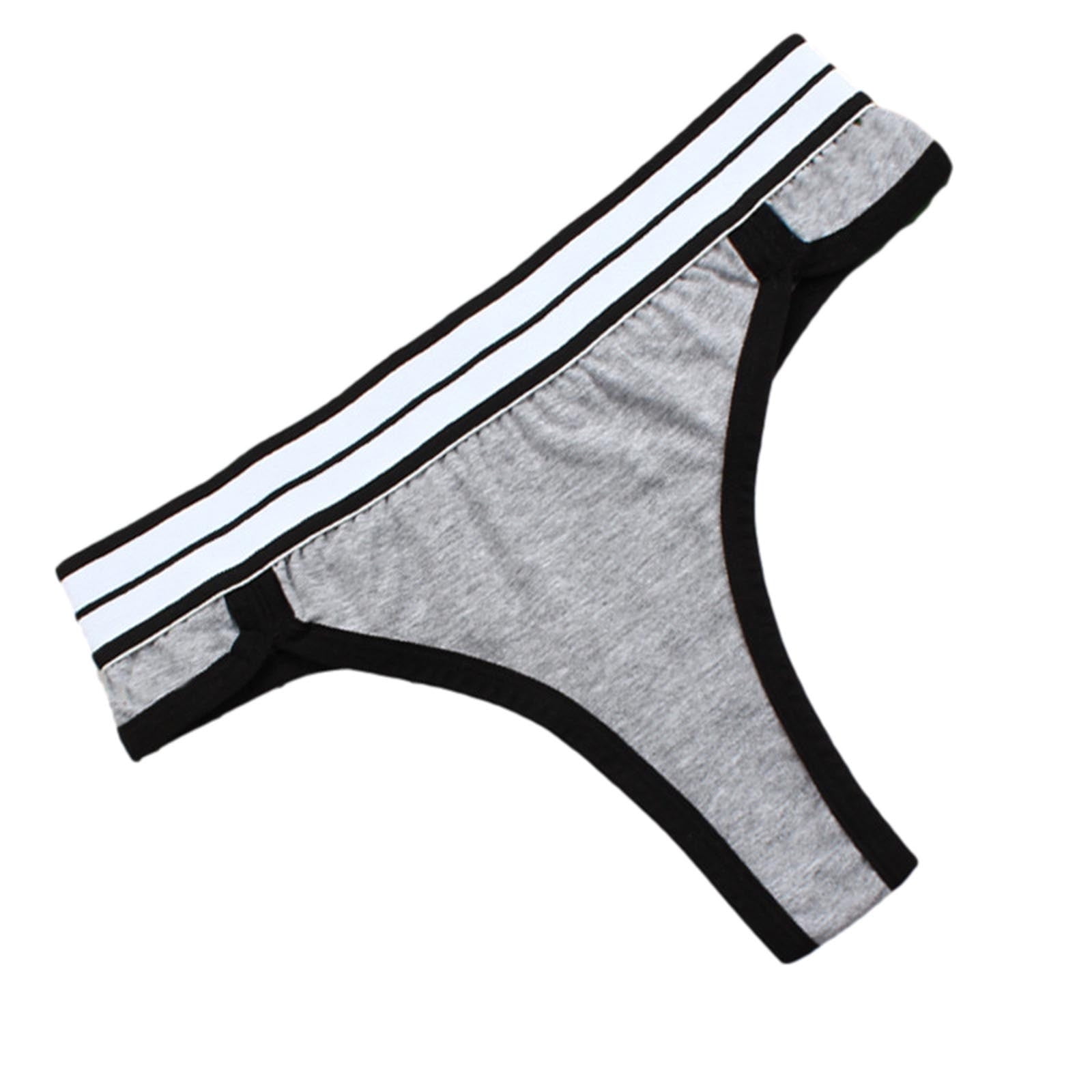 Qcmgmg Sexy Thong Cotton Low Rise T Back Sexy Soft Underwear For Women