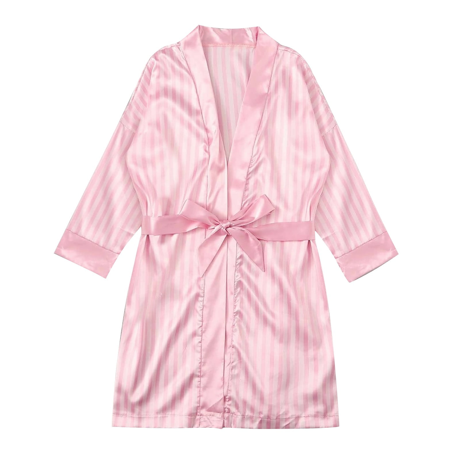 Qcmgmg The '23 Stripe Robe, Women's Lingerie - Walmart.com