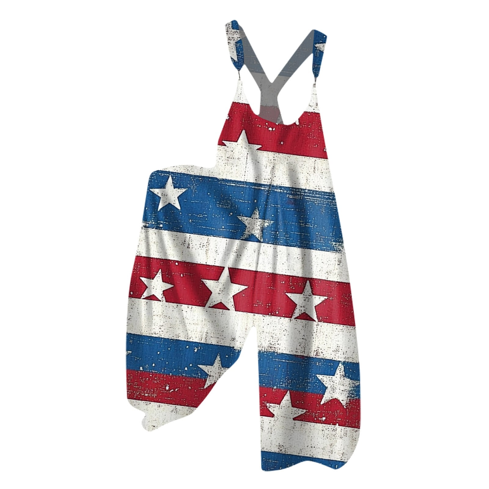 Qcmgmg USA Flag Overalls for Women 4th of July American Flag Rompers ...