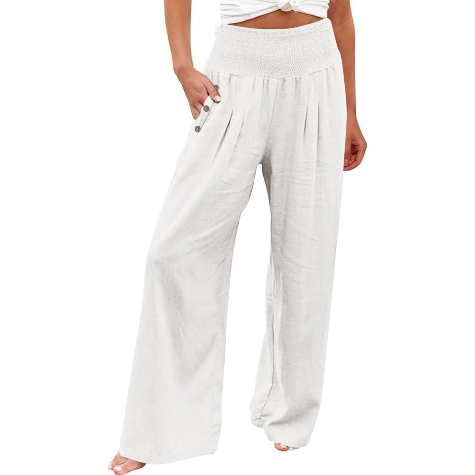 Qcmgmg Wide Leg Pants For Women Womens High Waist Palazzo Pants Loose