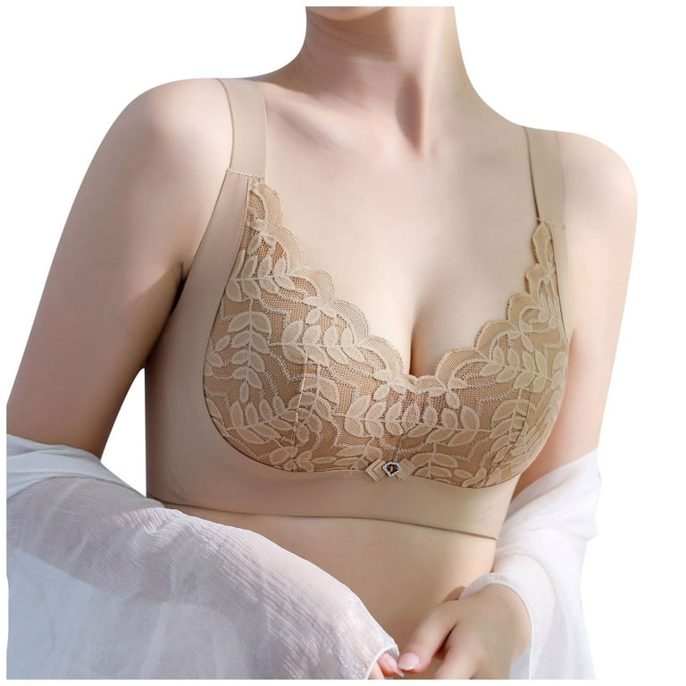 Qcmgmg Women s Front Closure Bra Underwire Unlined T Back Plus Size Lacy Unpadded Full Coverage Racerback T Shirt Bras
