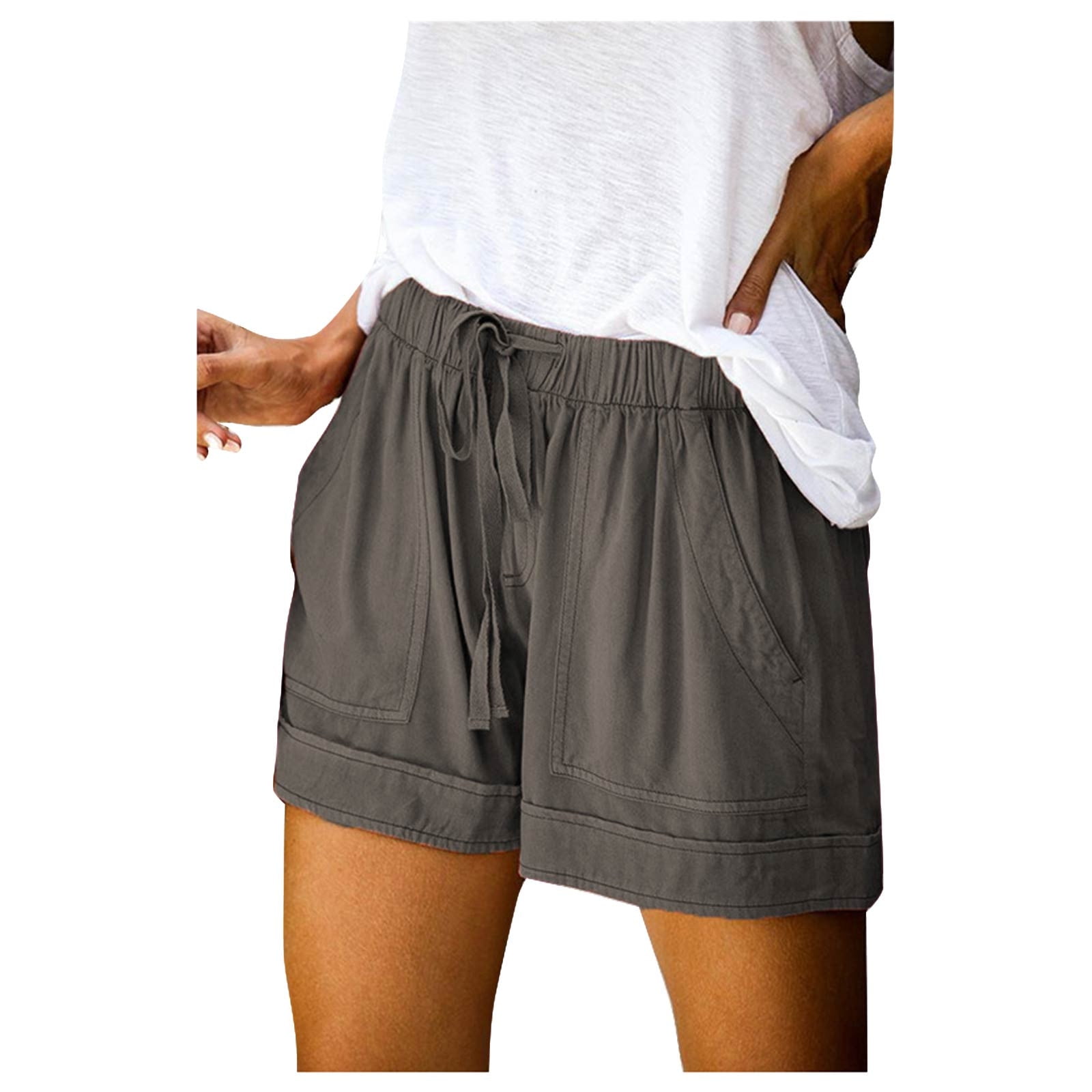 Qcmgmg Womens Athletic Shorts High Waisted Workout Shorts Elastic ...