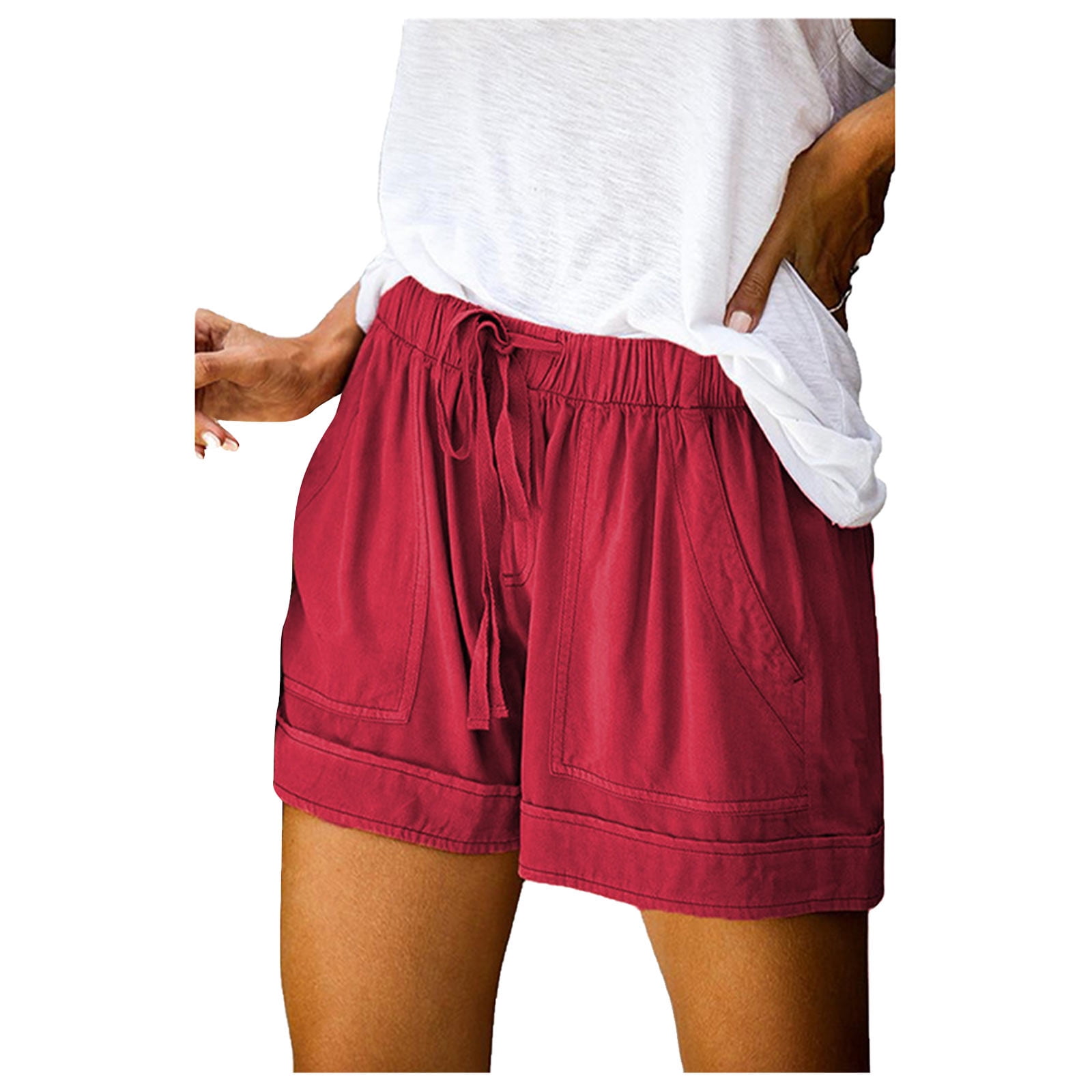 Qcmgmg Womens Running Shorts Quick Dry Elastic Waistband Summer Shorts High Waisted Exercise