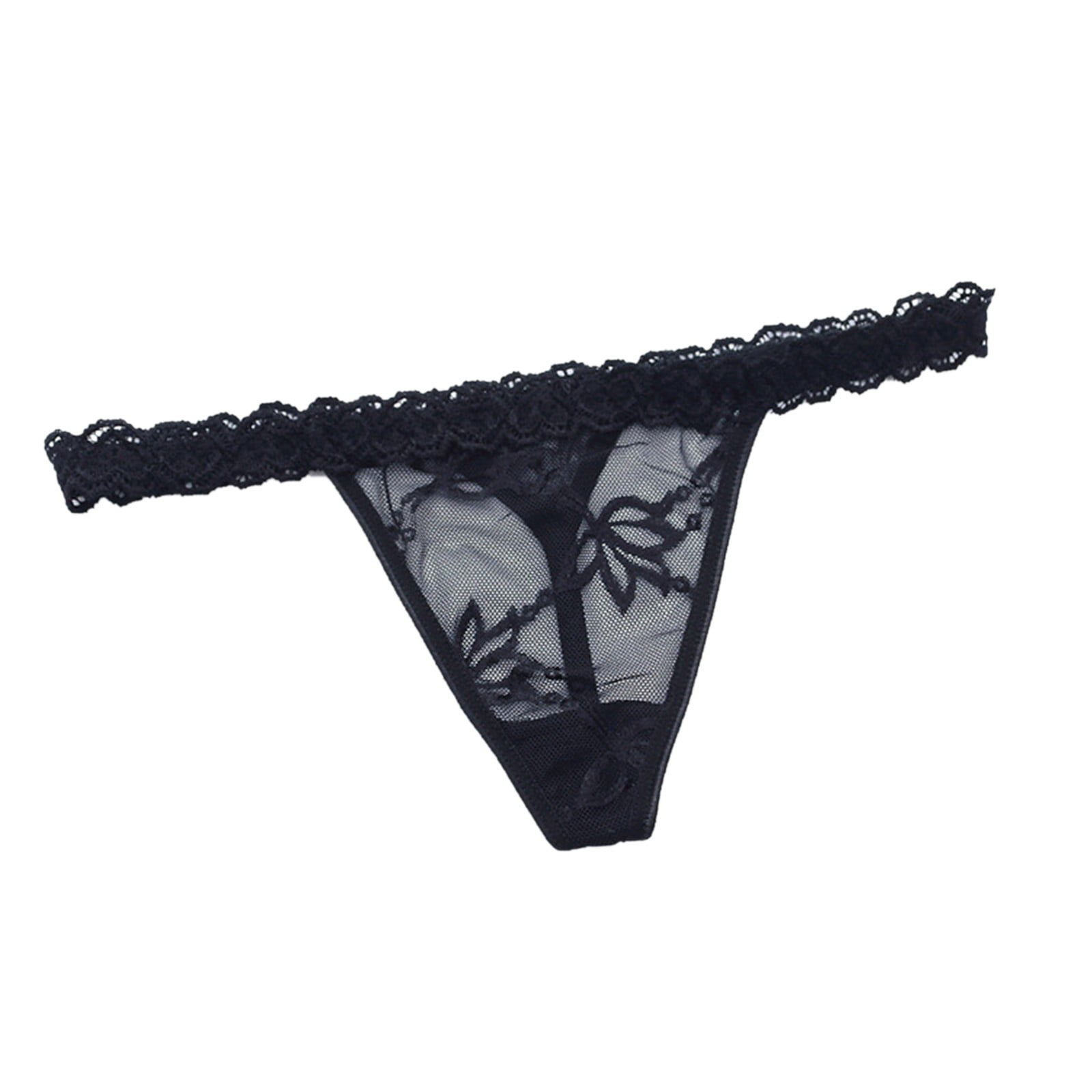Qcmgmg Womens Thong Sexy Low Rise No Show See Through Underwear For