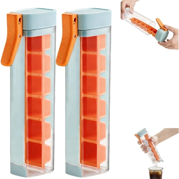 Qczoyp Glass Ice Cube Maker,Press Ice Tray Mold, Portable Glass Ice ...