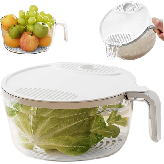 Qczoyp Rice Strainer, Safe Plastic Rice Washer Strainer Bowl with Drain ...