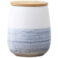Qczoyp White Ceramic Food Storage Canister with Airtight Bamboo Lid ...