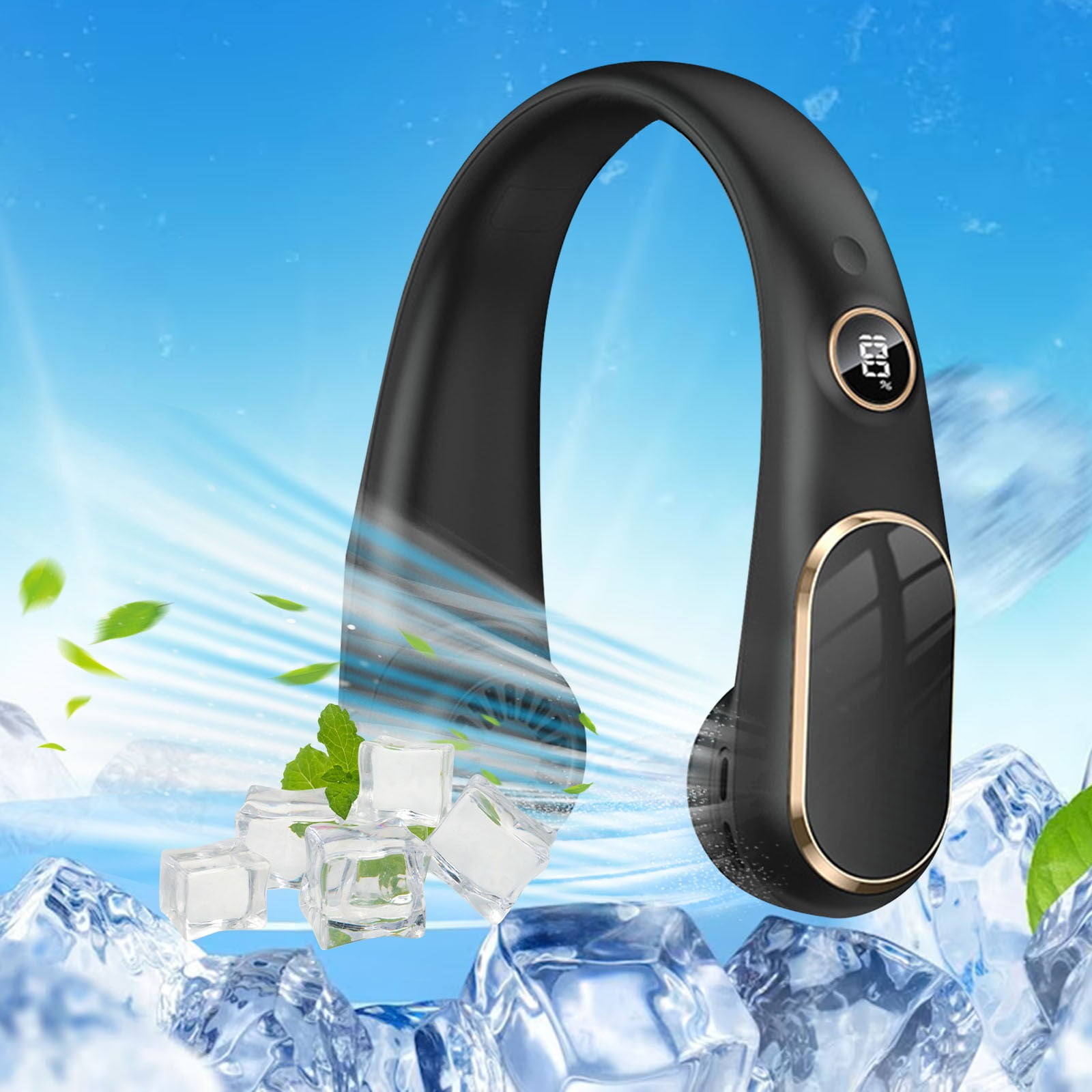 Qdahuk Summer Neck Hanging Fan Portable USB Charging Portable Small Fan ...