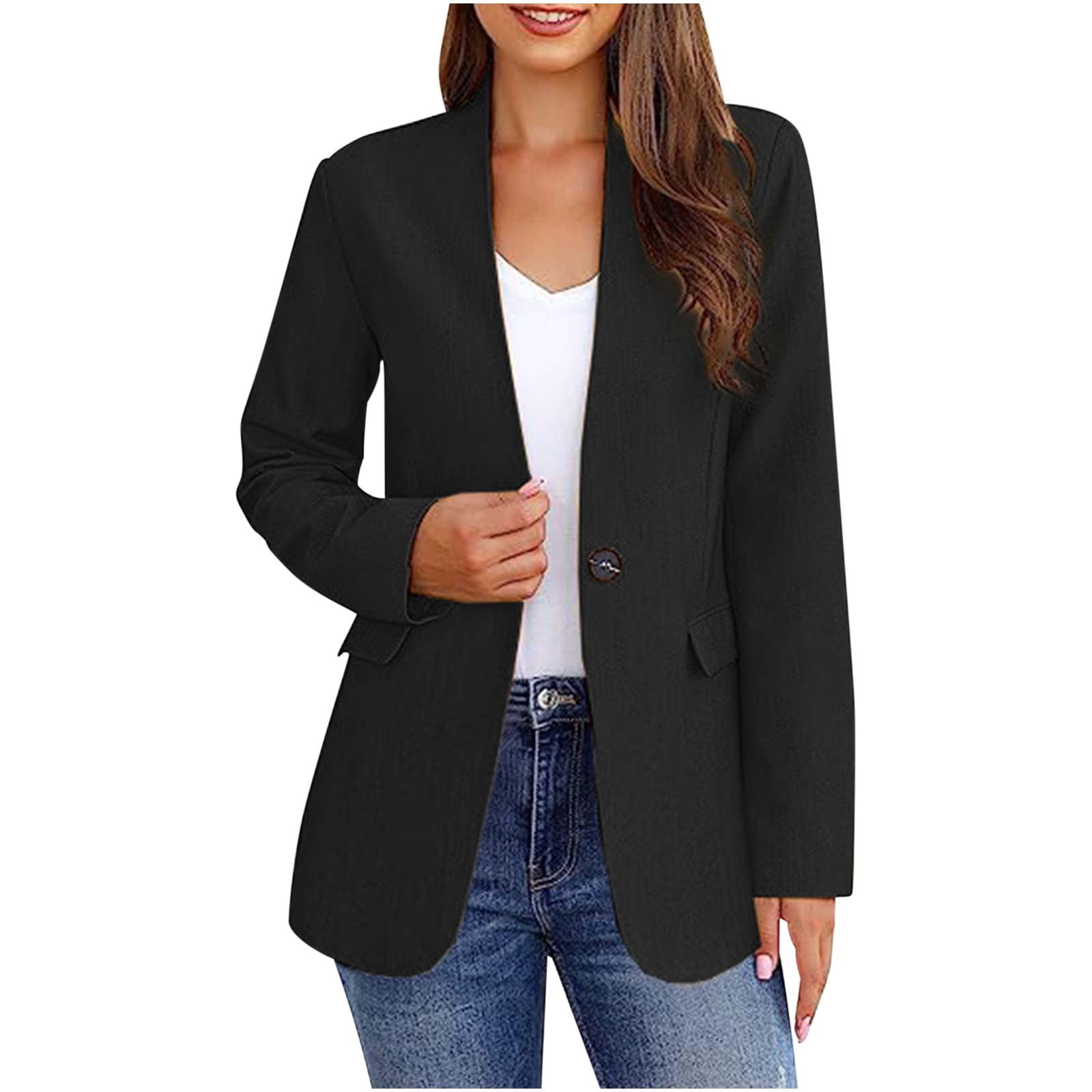 Qeaghou Blazer for Women Dressy Casual Work Office Blazers Lightweight ...