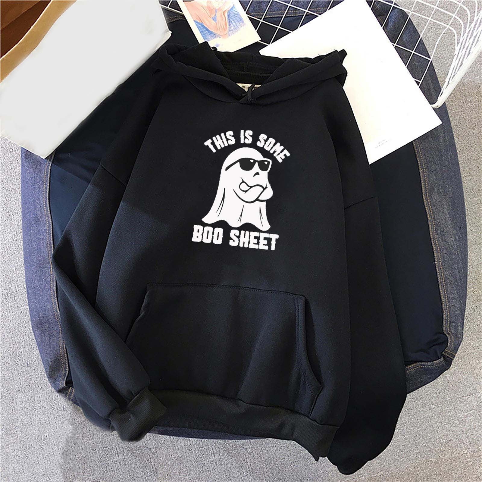Qeaghou Cute Halloween Hoodies for Women Ghosts Graphic Hooded ...