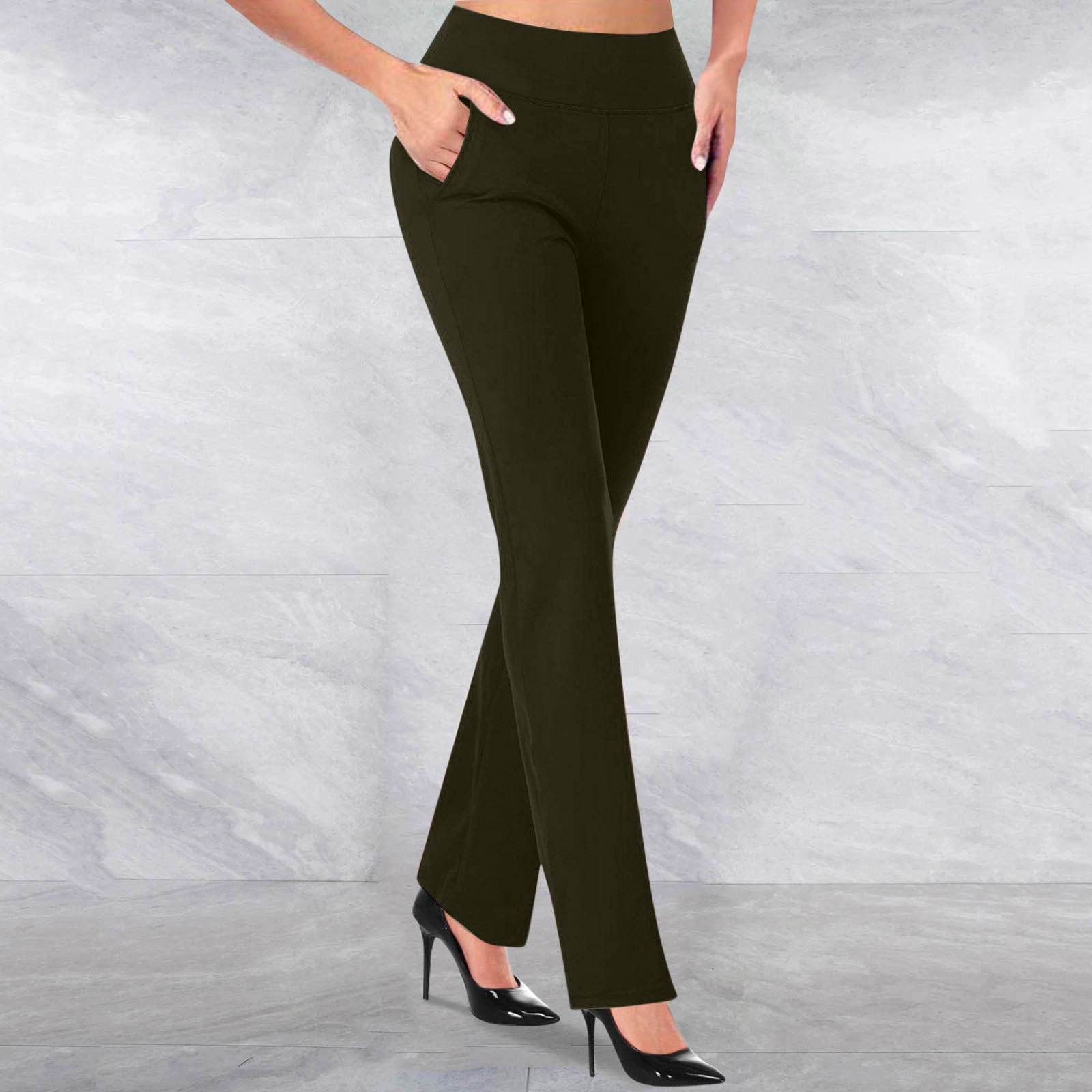 Qeaghou Dress Pants for Women Work Business Casual Pants Tummy Control ...