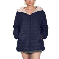 Qeaghou Winter Jackets Women Plus Size Puffy Fuzzy Fleece Jacket Thick ...