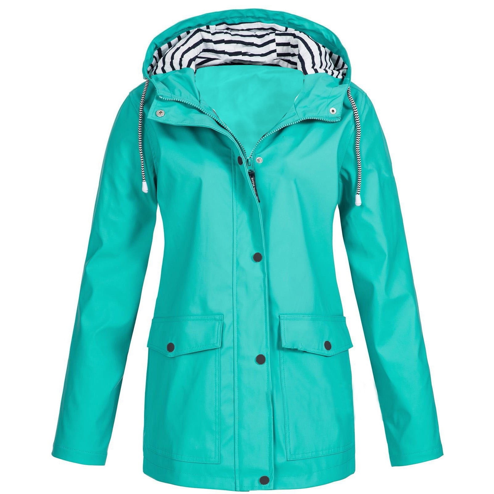 Qeaghou Sales Rain Coats for Women Waterproof Hooded Rain Jacket ...