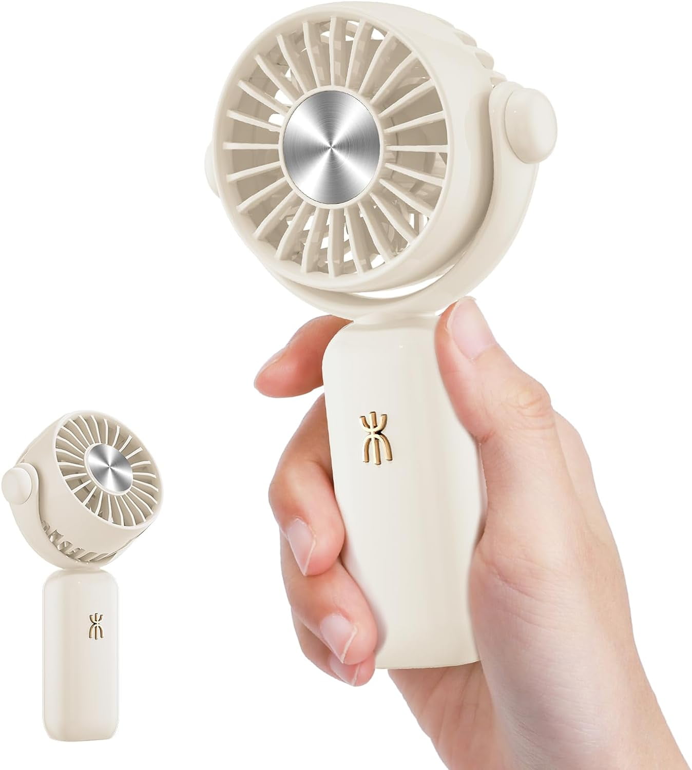 Mini Hand Fan, Portable Handheld Fan, USB Rechargeable Battery Fan with ...