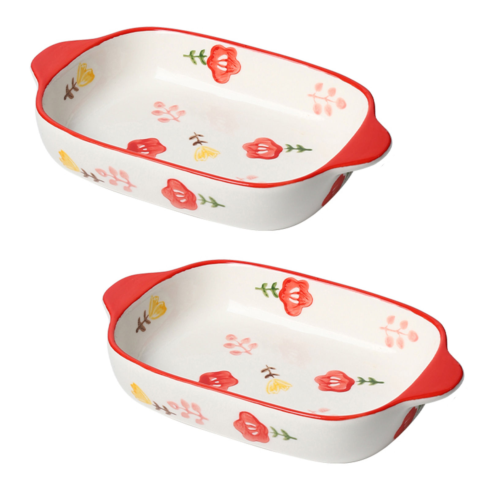Qeeadeea Ceramic Baking Dishes For Oven, set of 2, 0.6 Quart Lasagna ...