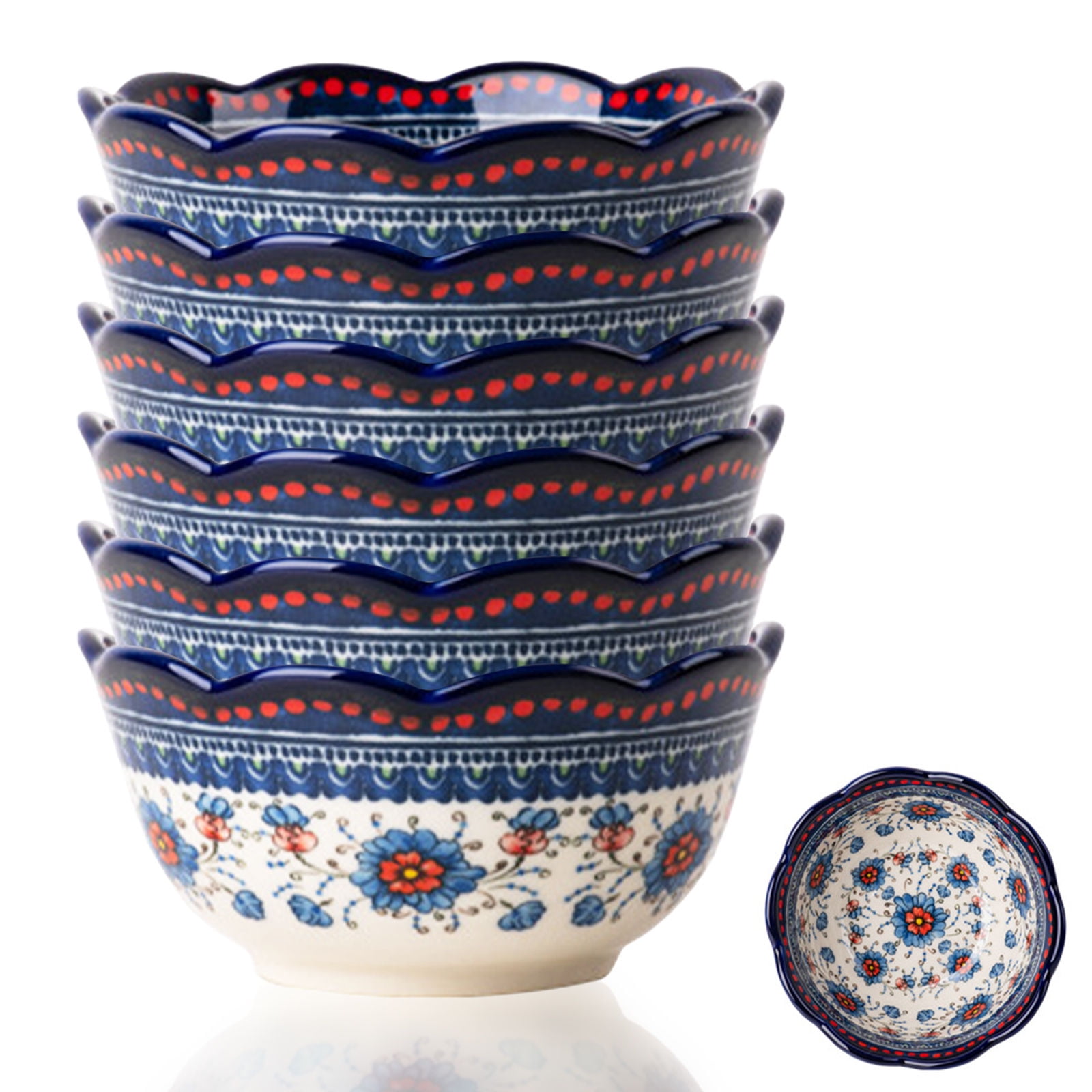 SIELUNO Ceramic Cereal Bowls Set Of 6, Miso Soup Bowls, 5 Inch ...
