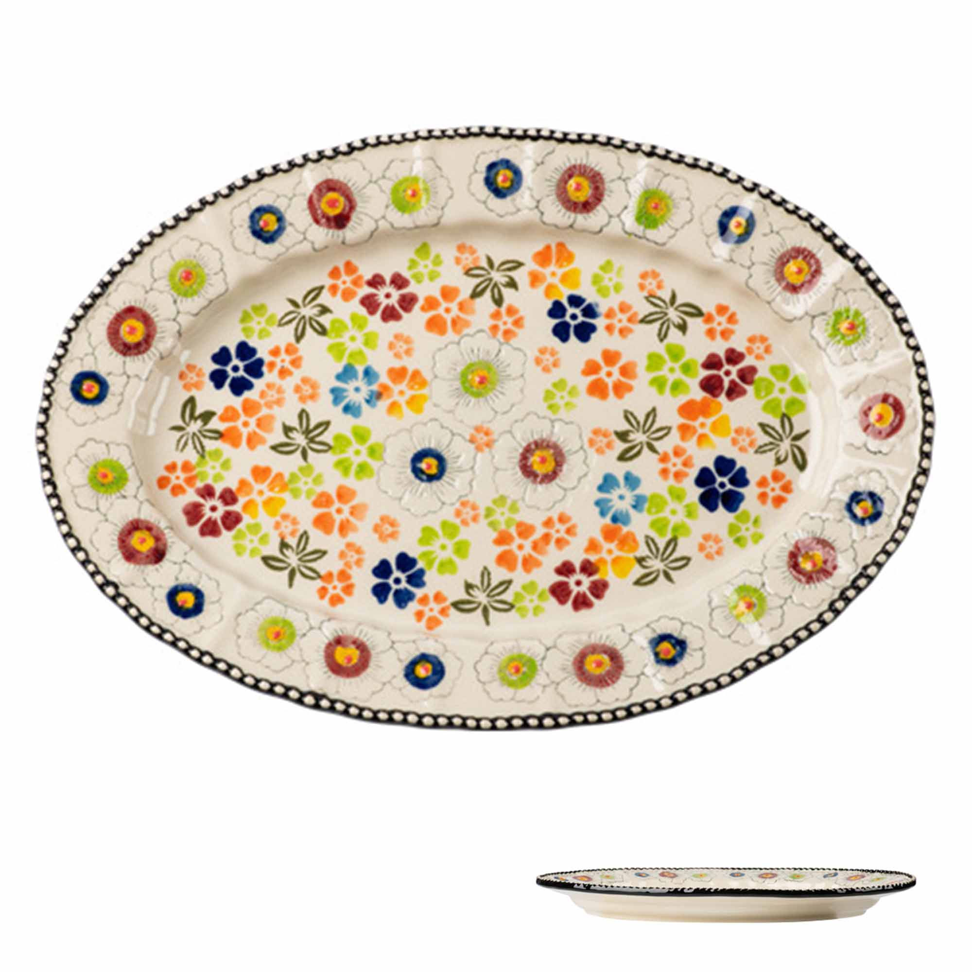 Qeeadeea Ceramic Kitchen Plates, Oval Serving Plates Porcelain,large ...