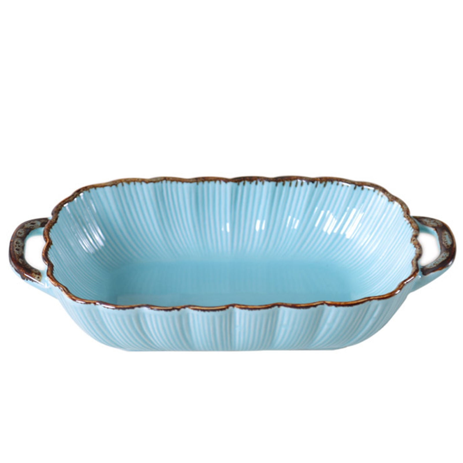 Qeeadeea Ceramic Lasagne Pan With Handle,Porcelain Bakeware Pan ...