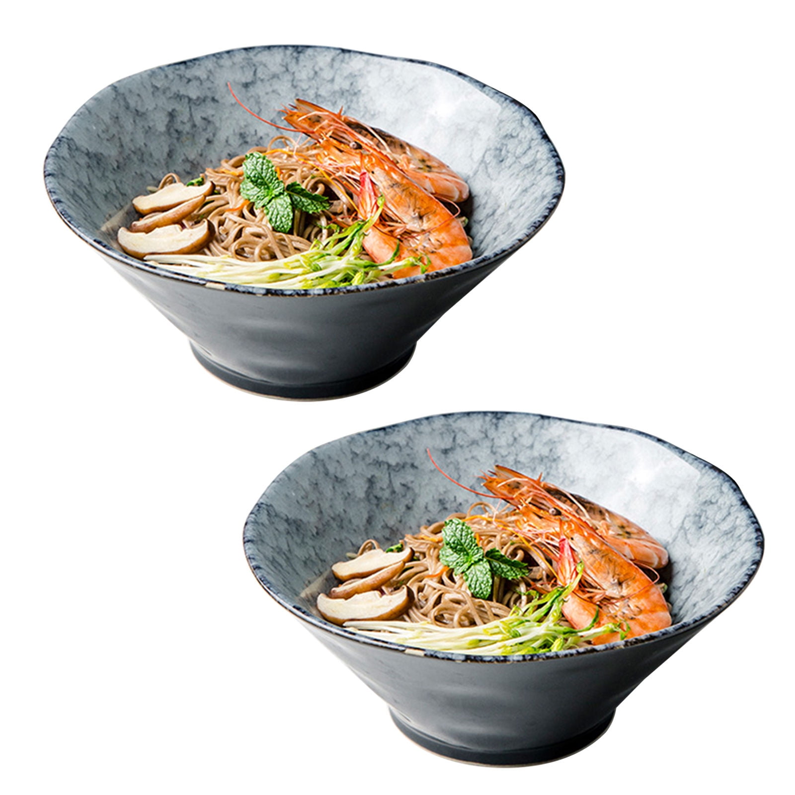 Qeeadeea Ceramic Ramen Bowls Set Of 2, Large Soup Bowls, Rice Bowls ...