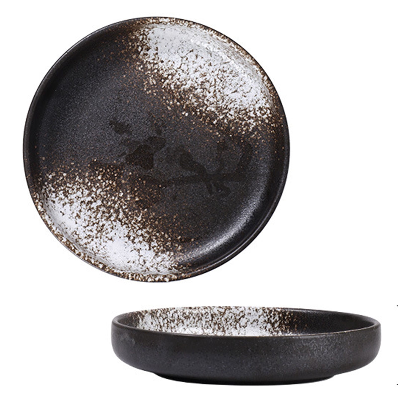 Qeeadeea Ceramic Soup Plate Set Of 2, Stackable Pasta salad Bowls 25oz ...