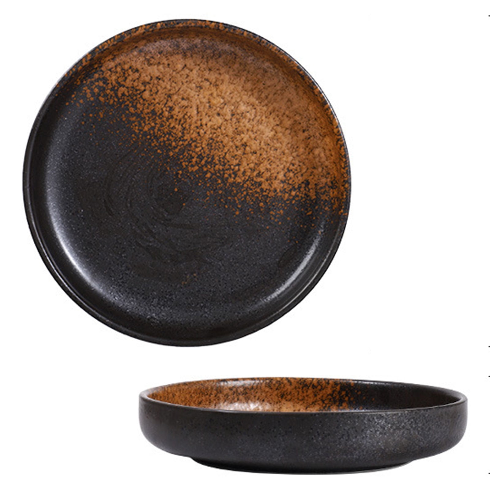Qeeadeea Ceramic Soup Plate Set Of 2, Stackable Pasta salad Bowls 25oz ...