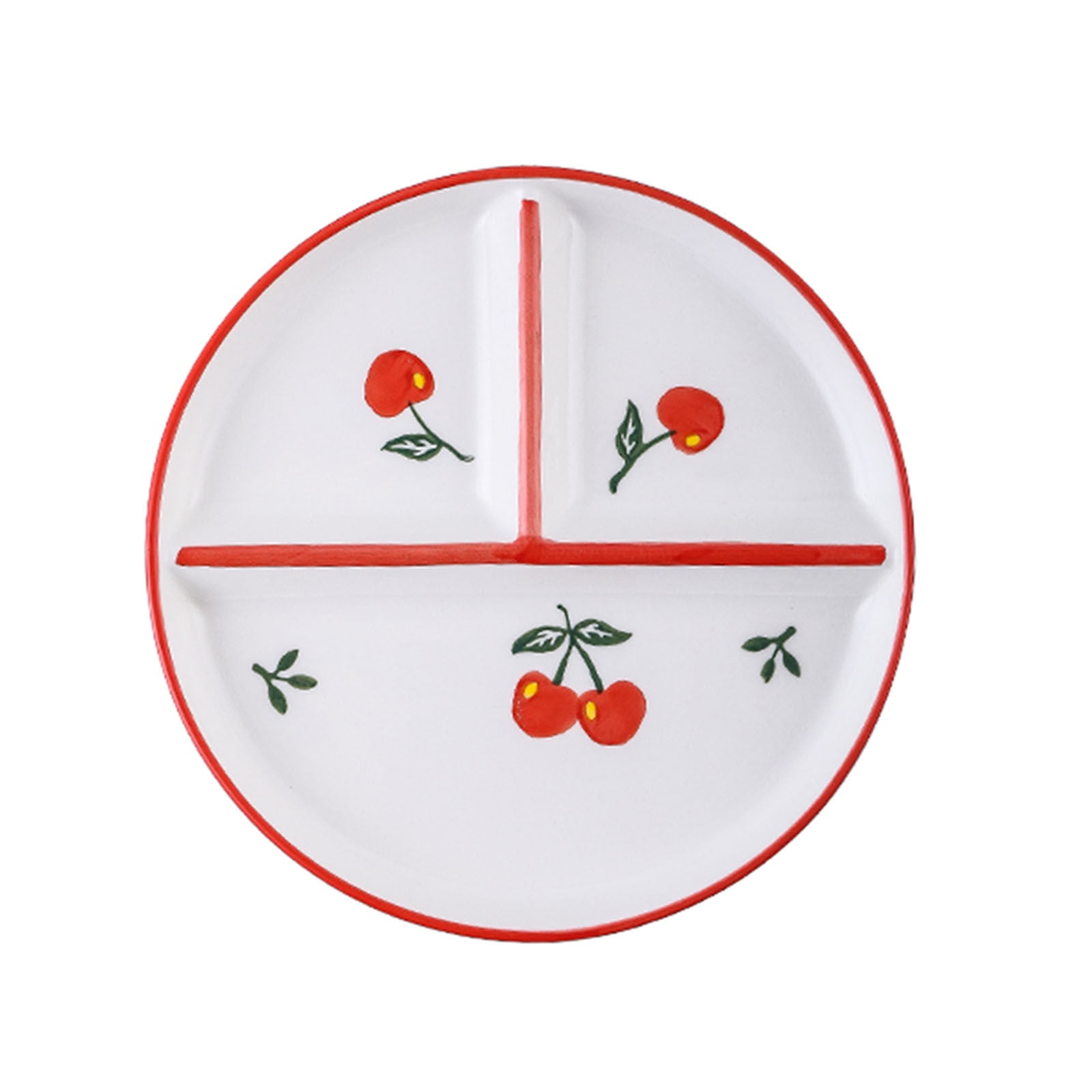 Qeeadeea Hand-painted Fruit Patterns Portion Control Plate, Divided ...