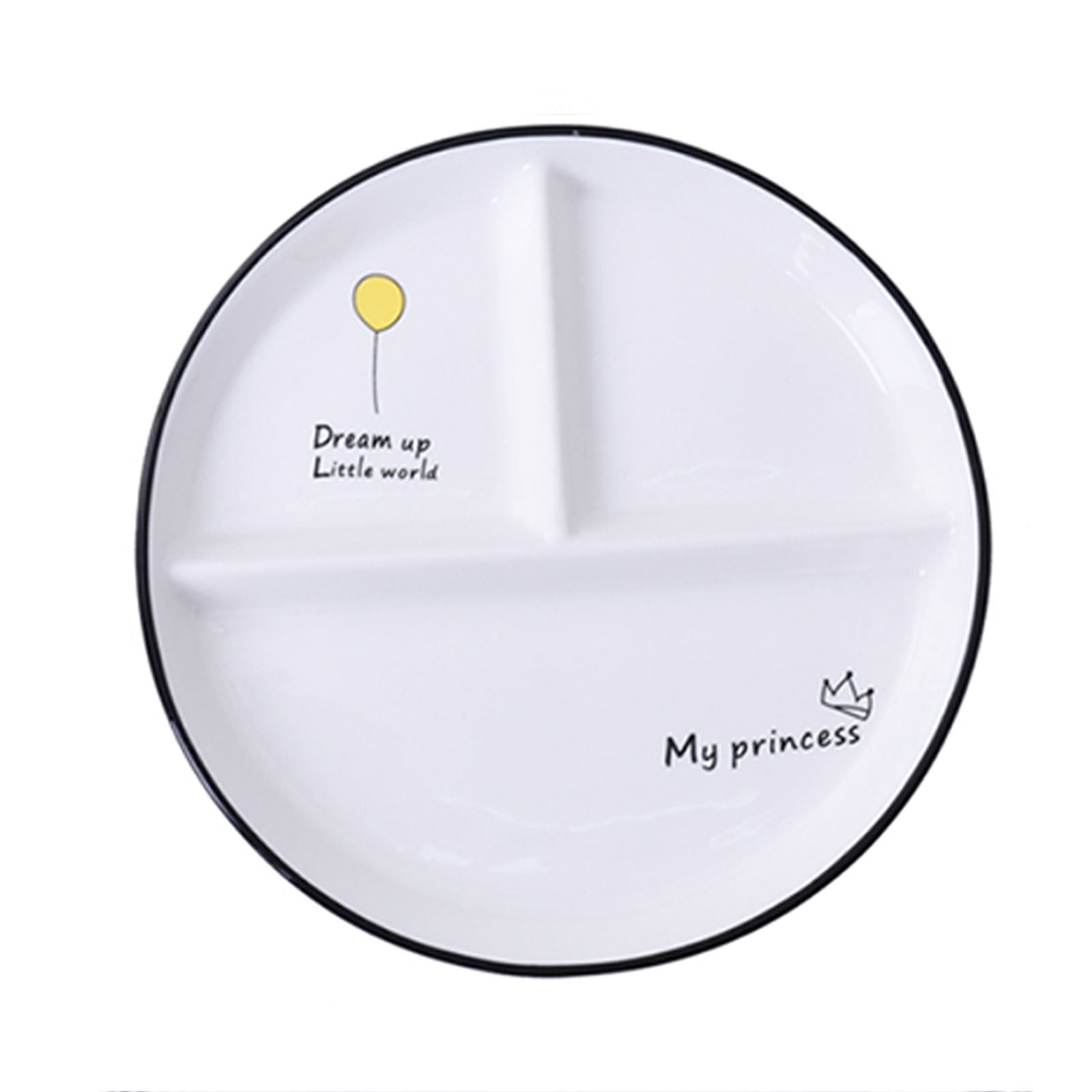 Qeeadeea/Hand-painted Patterns Portion Control Plate, Cute Ceramic ...