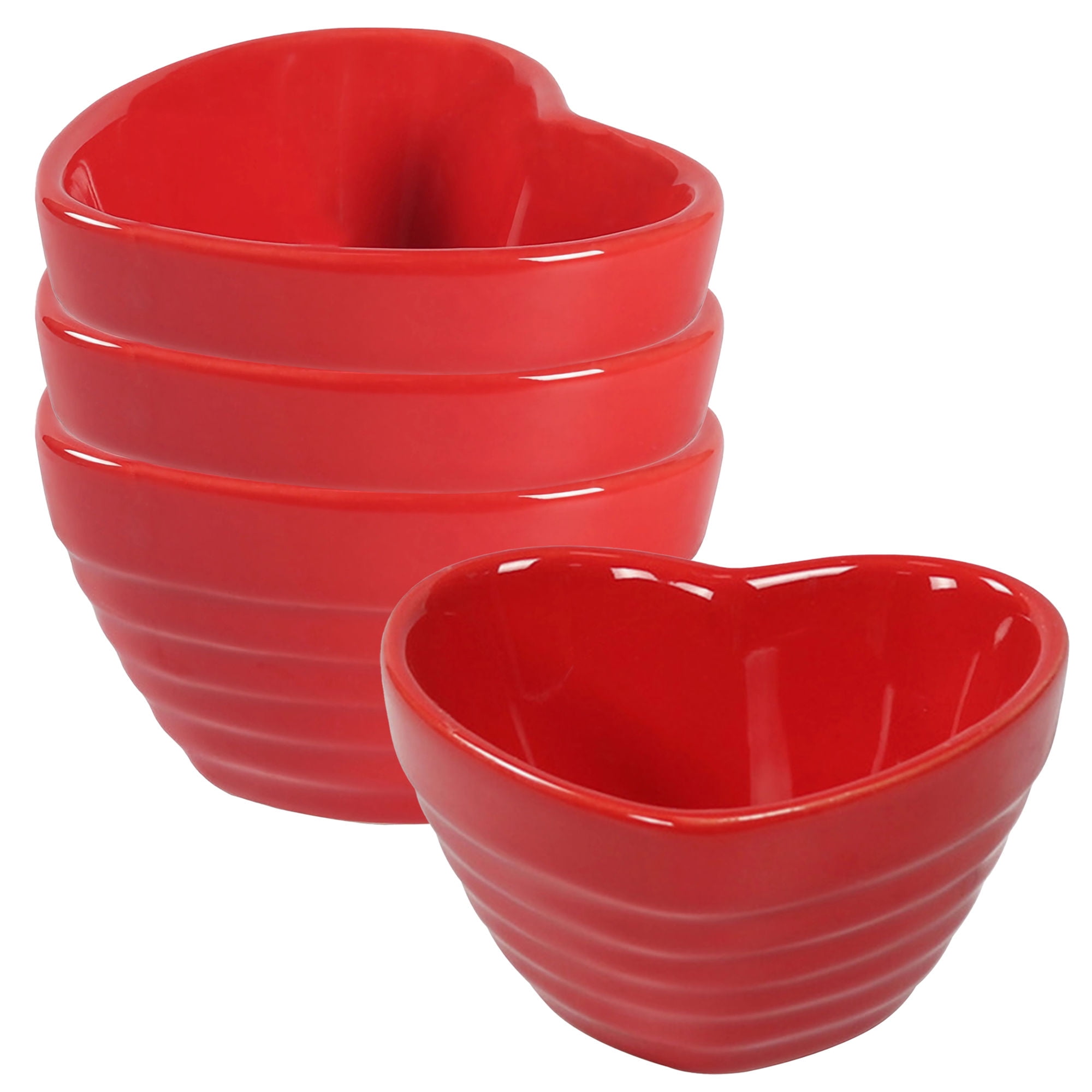 Qeeadeea Heart Shaped Ramekins 4 Oz Oven Safe, Creme Brulee Ramekins ...