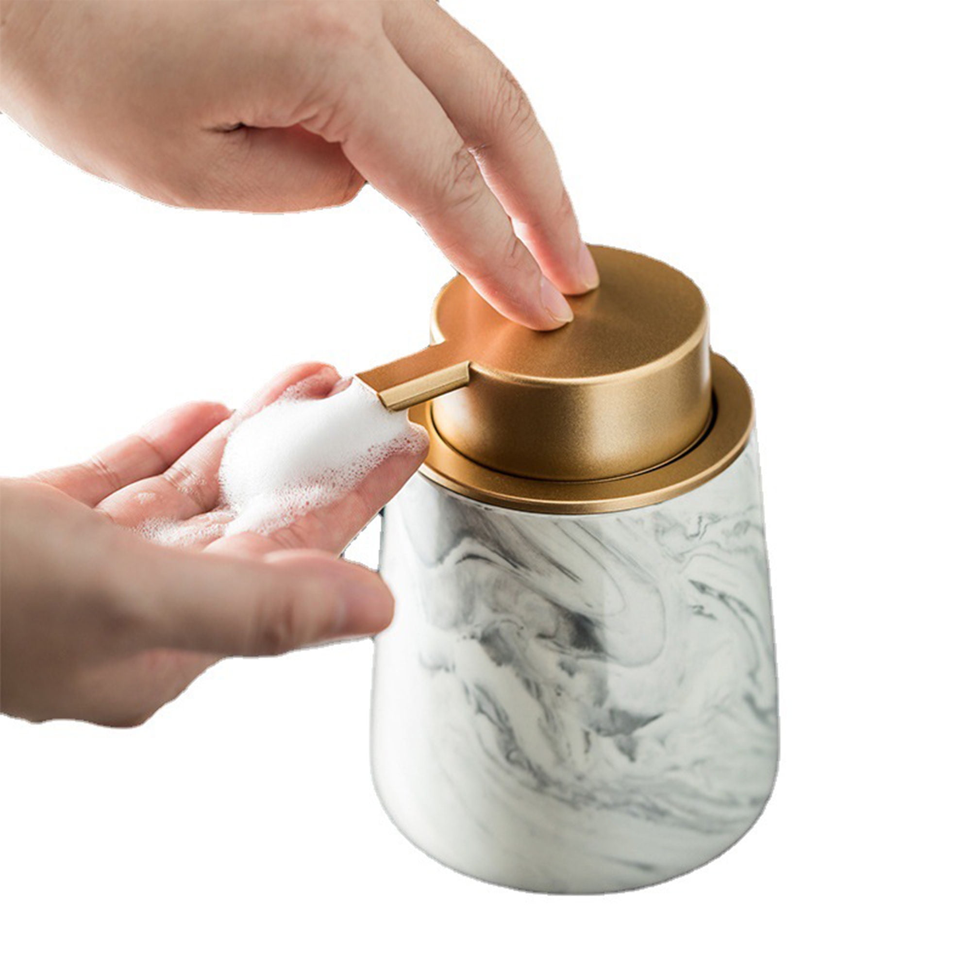 Qeeadeea Marble Ceramic Foaming Soap Dispenser, Foam Soap Dispenser ...