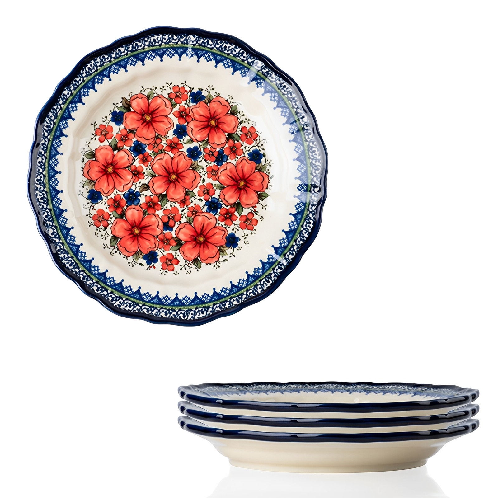 Qeeadeea Pasta Bowls Set, Salad Plate, 11" Ceramic Dinner Plates ...