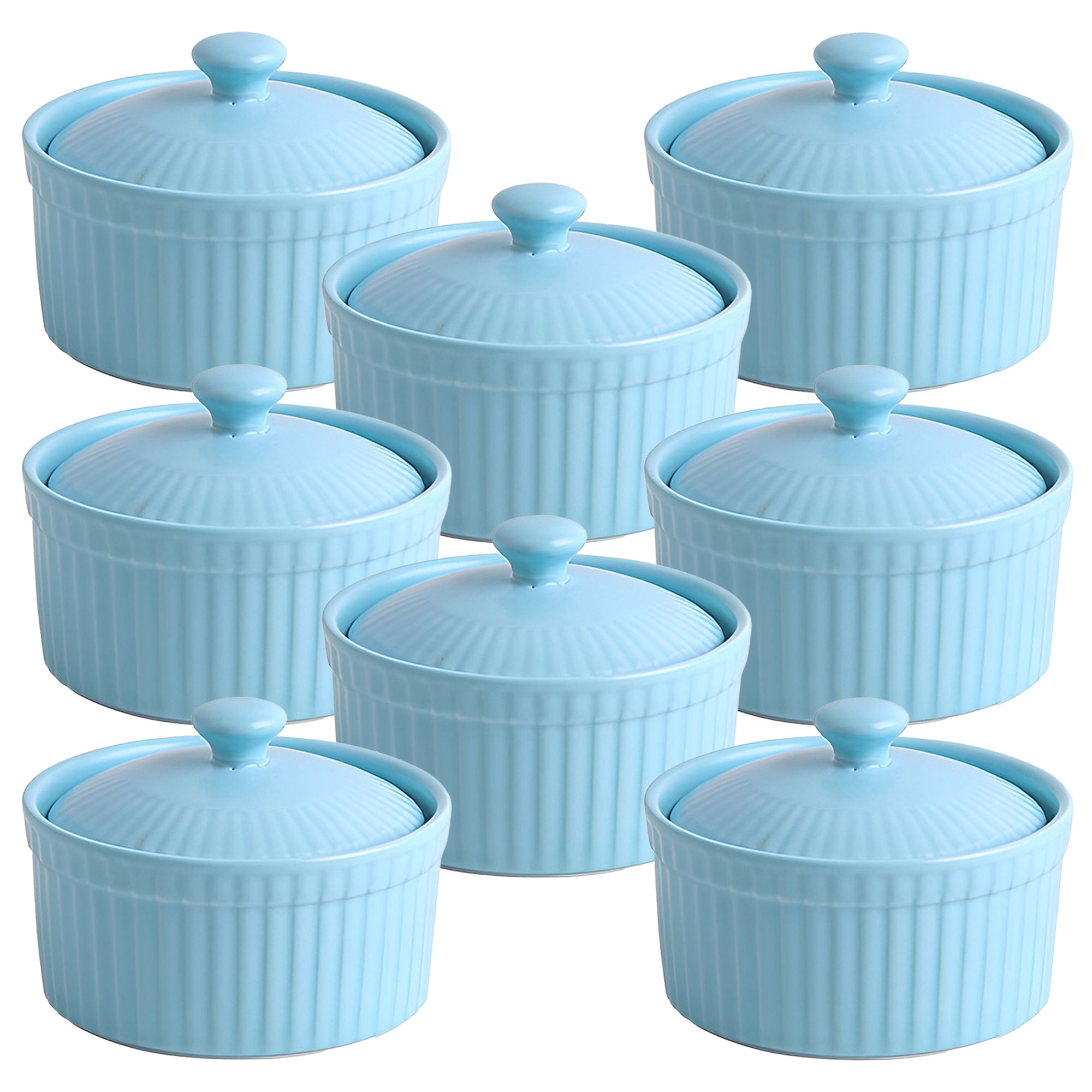 Qeeadeea Ramekins With Lid, Creme Brulee Ramekins, 4oz, Souffle Dish ...