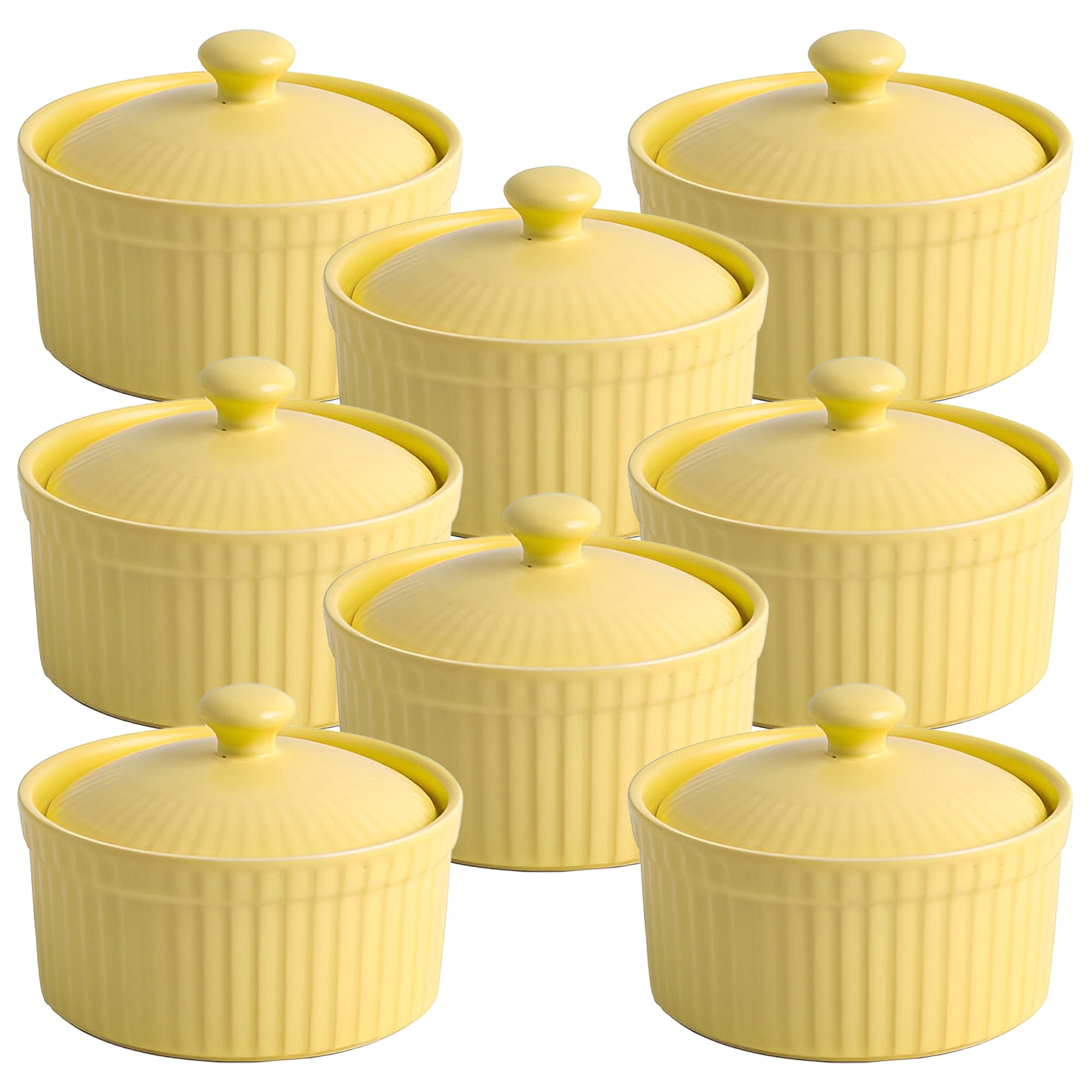 Qeeadeea Ramekins With Lid, Creme Brulee Ramekins, 4oz, Souffle Dish ...