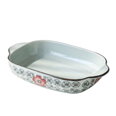 Bico Magnolia Floral Stoneware Baking Dish, Lasagna Pan, Large ...