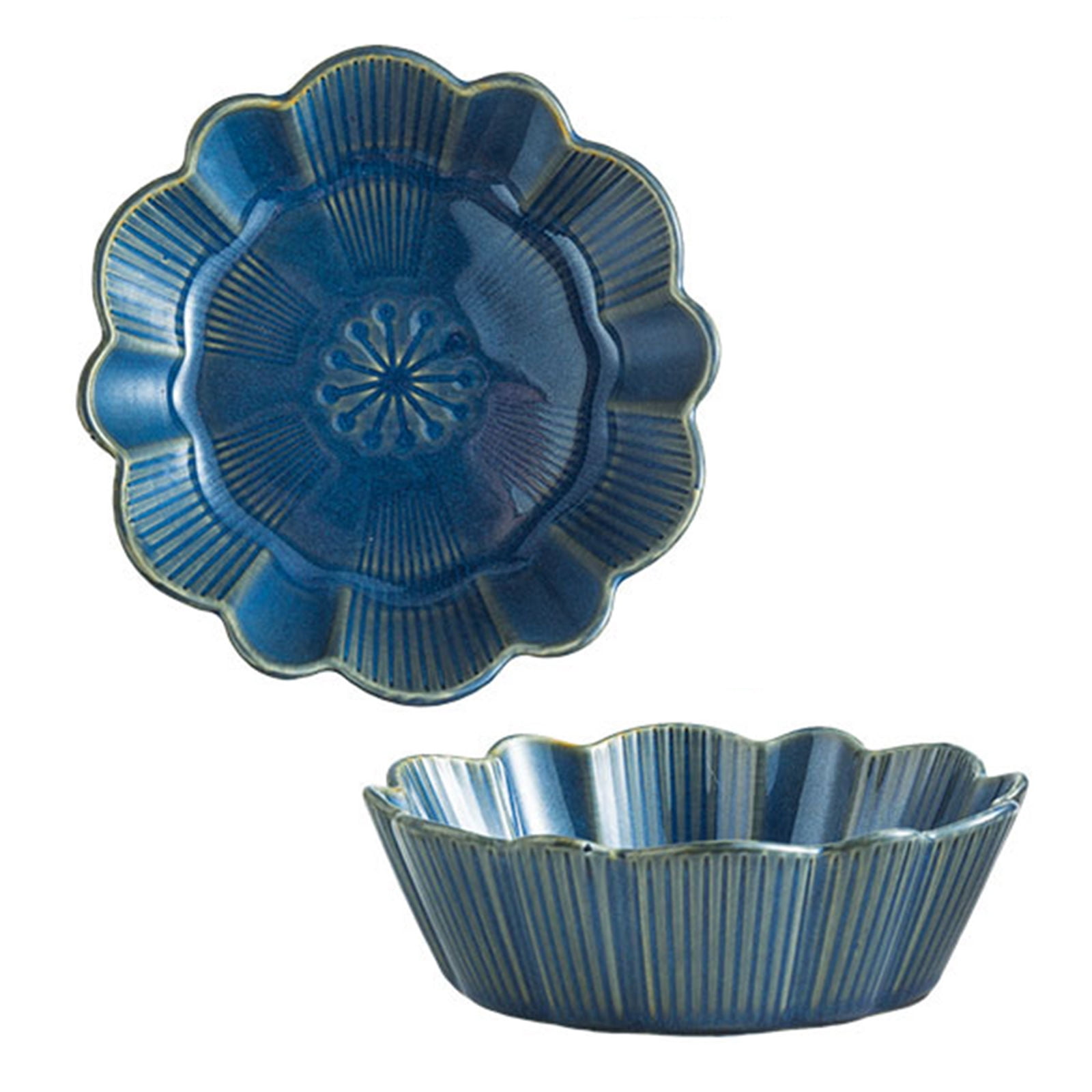 Qeeadeea Round Baking Dish Set Of 2, Colorful Ceramic Pie Pan, Round ...
