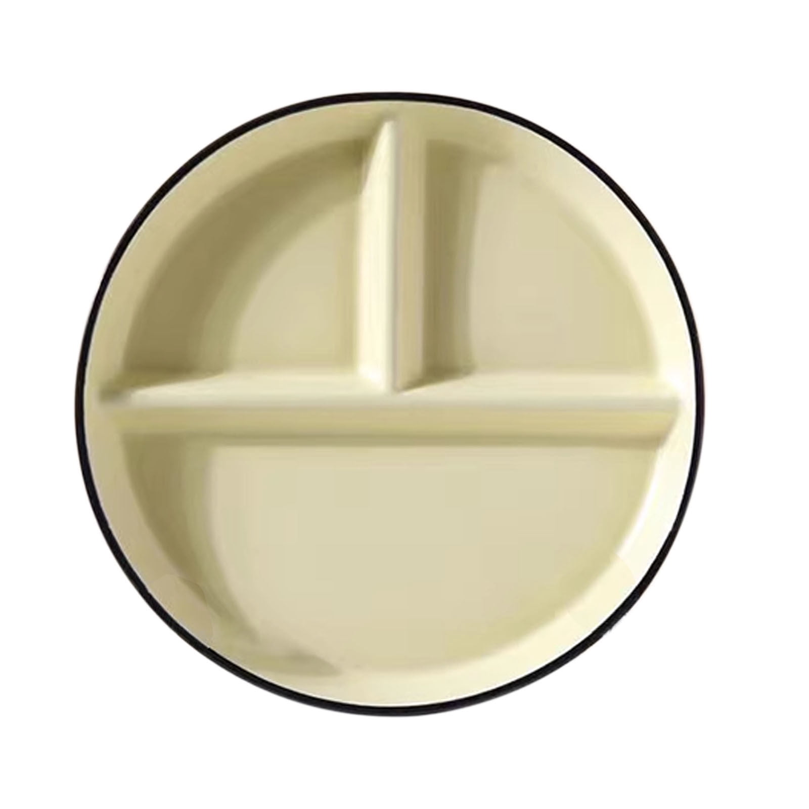 Qeeadeea/Solid Color Ceramic Divided Dinner Plates For Adults, Divided ...