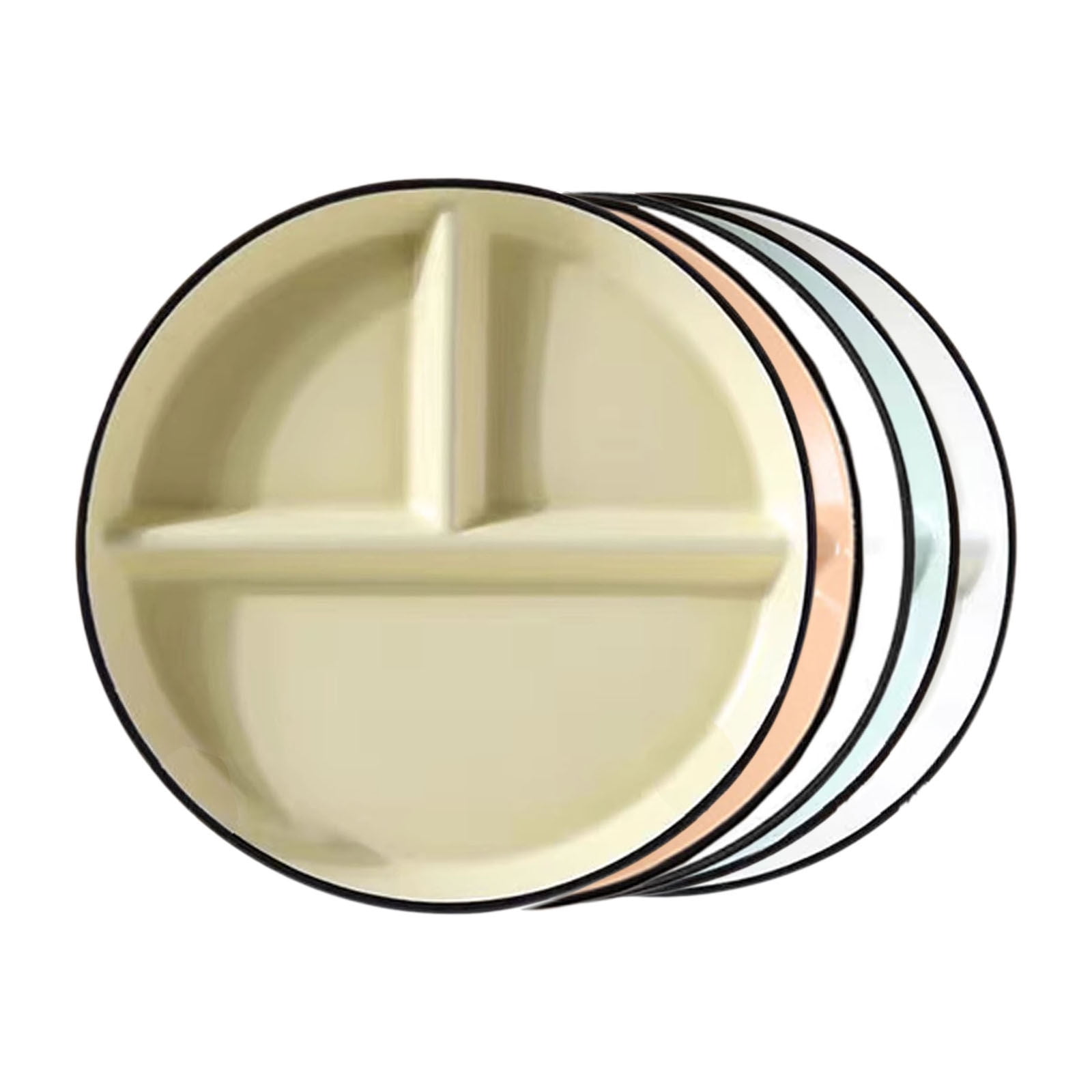 Qeeadeea/Solid Color Ceramic Divided Dinner Plates For Adults, Divided ...