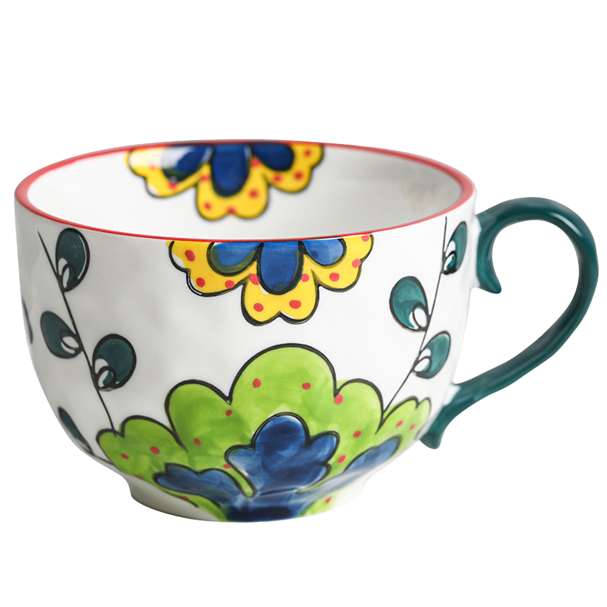 Qeeadeea Soup Cups With Handles, Ceramic Bouillon Cups, Microwave Soup ...