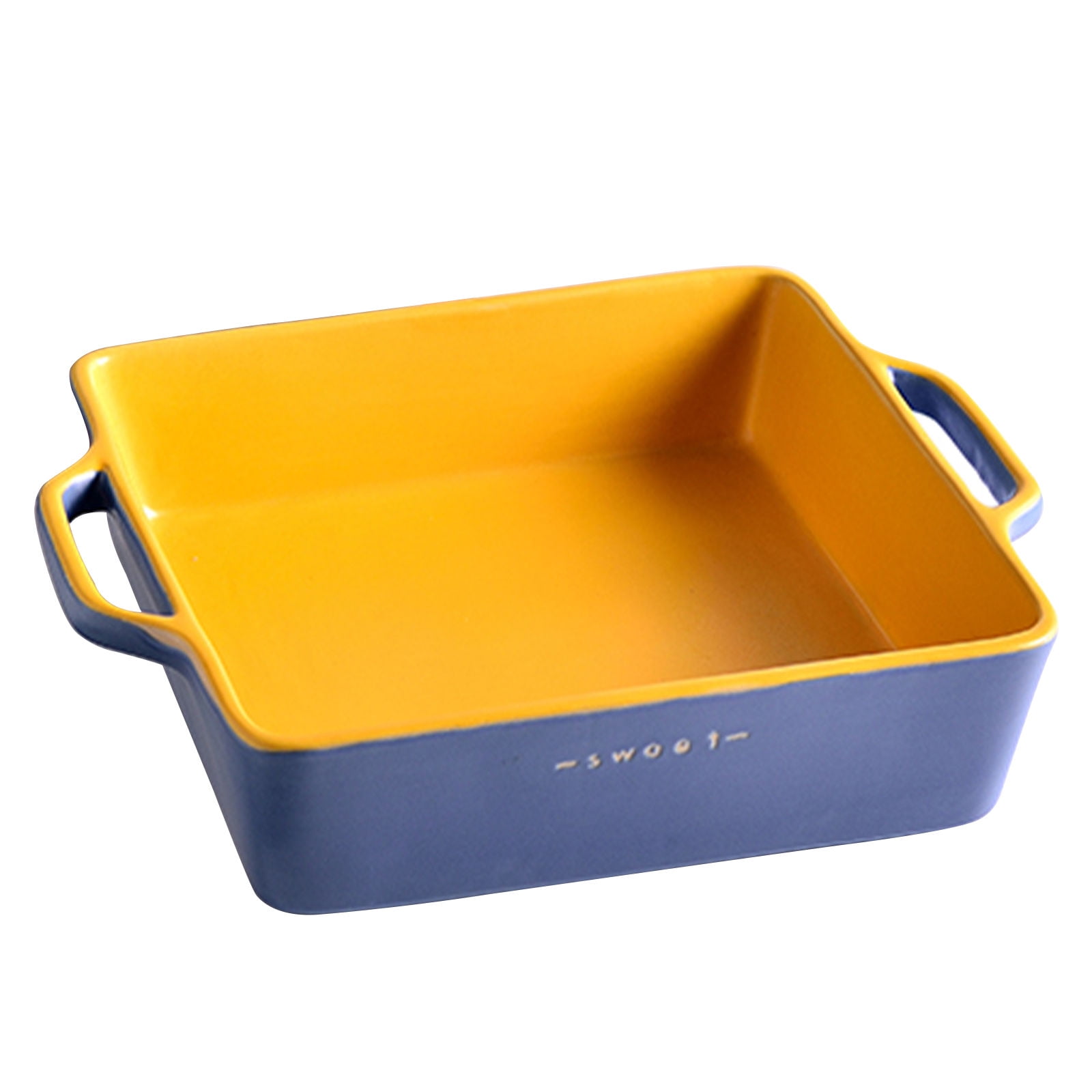 Qeeadeea square Lasagne Pan With Handle, Large Ceramic Bakeware Pan ...