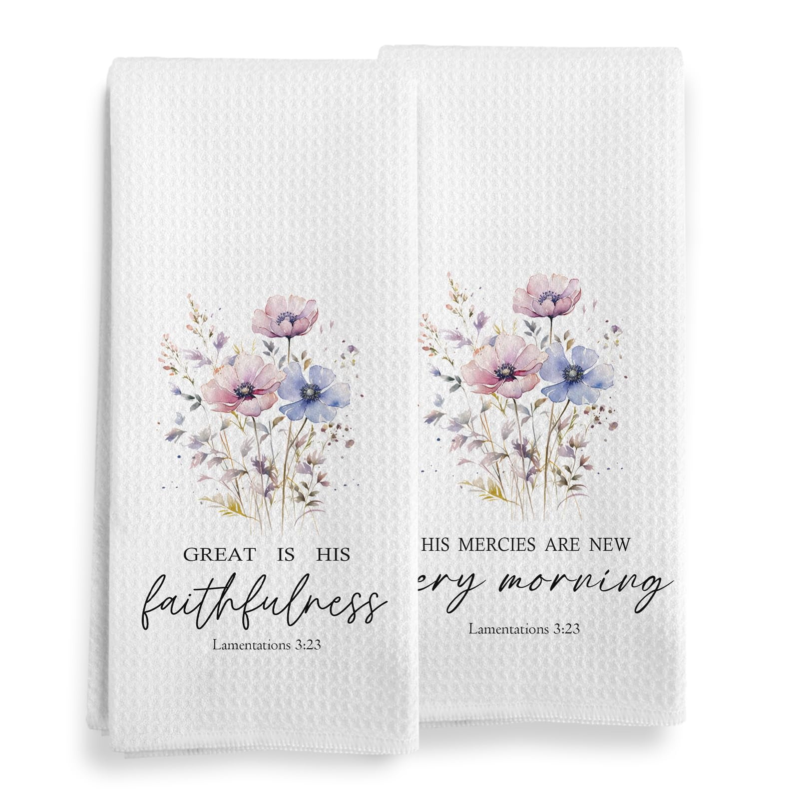 Qeheb Christian Floral Kitchen Towels, Inspirational Bible Verse ...