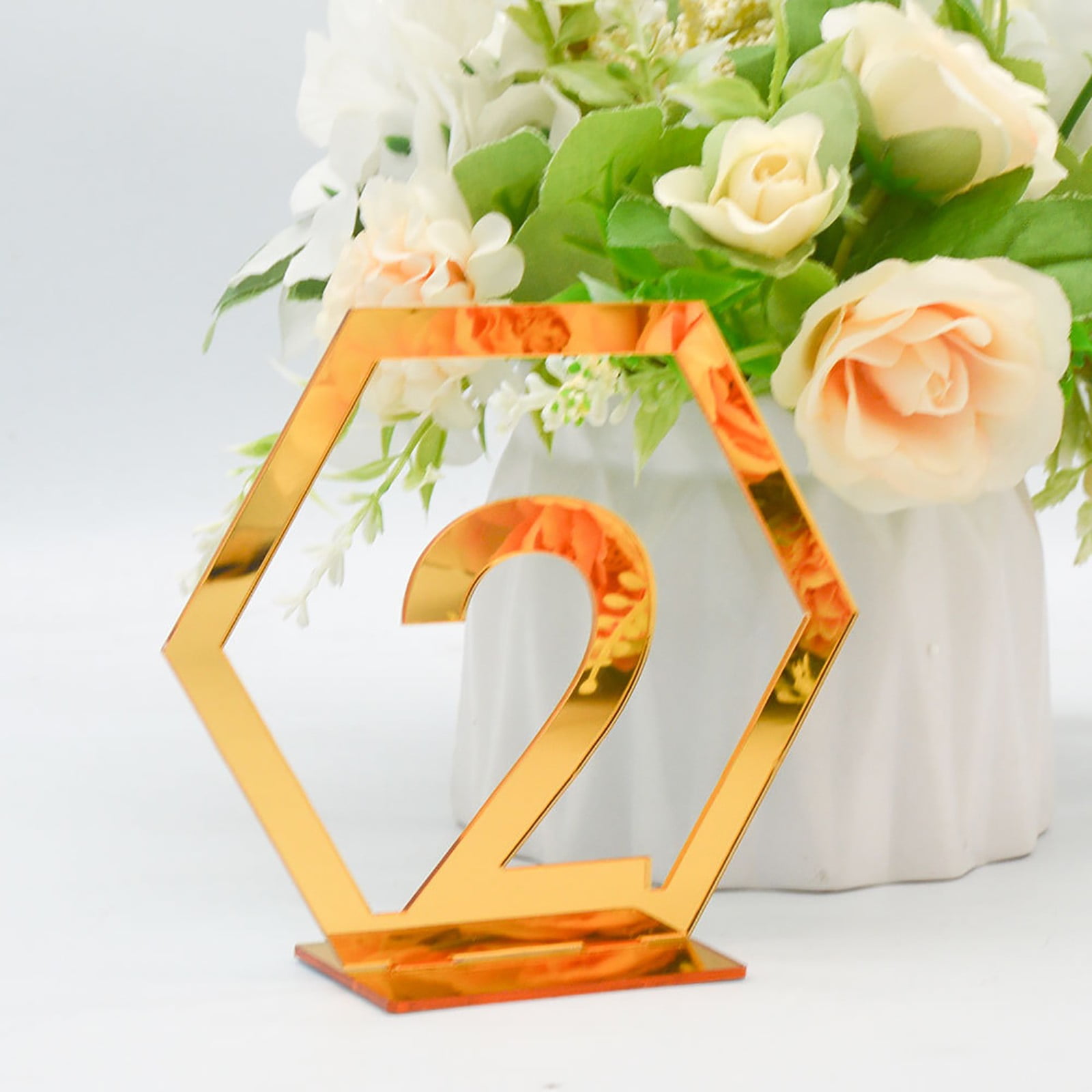 Qeieuw Clearance Three-Dimensional Golden Acrylic Wedding Digital Table ...