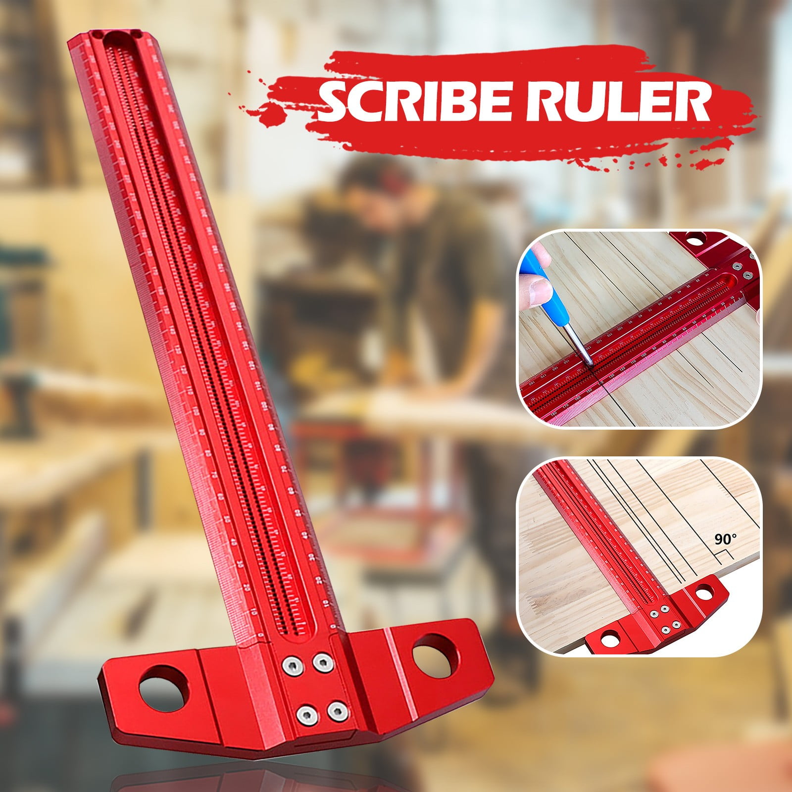 Qeieuw Marking Scriber Measuring Type Woodworking L Hole Mark Tool ...